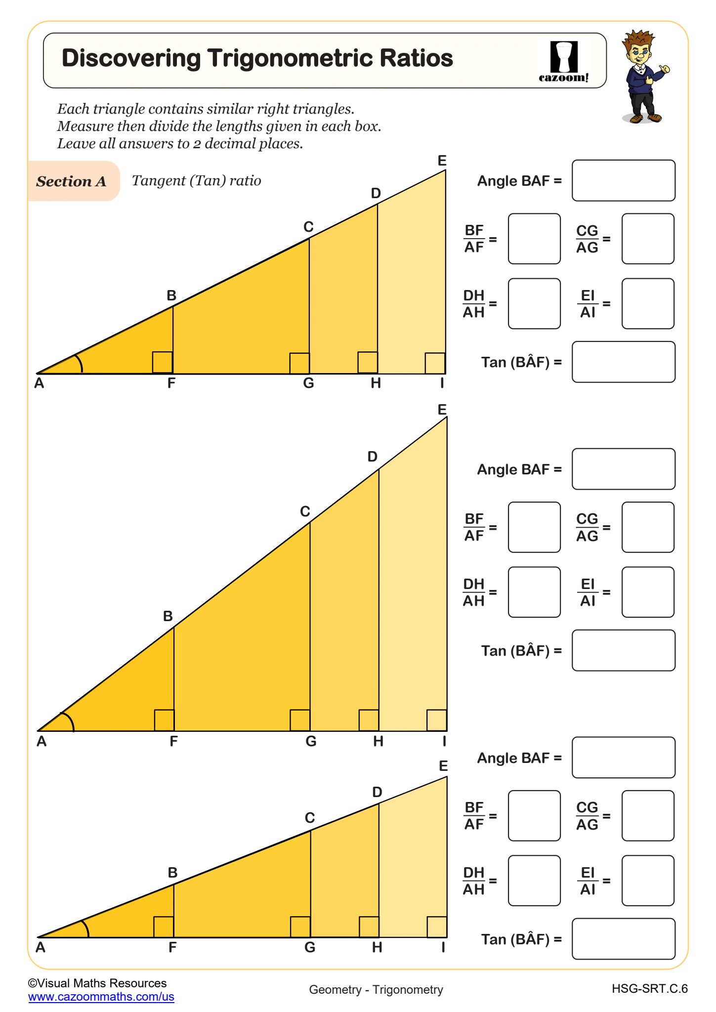 Discovering Trigonometric Ratios Worksheet | Fun and Engaging High ...