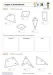 Calculating Angles in Quadrilaterals Worksheet | Fun and Engaging 7th ...