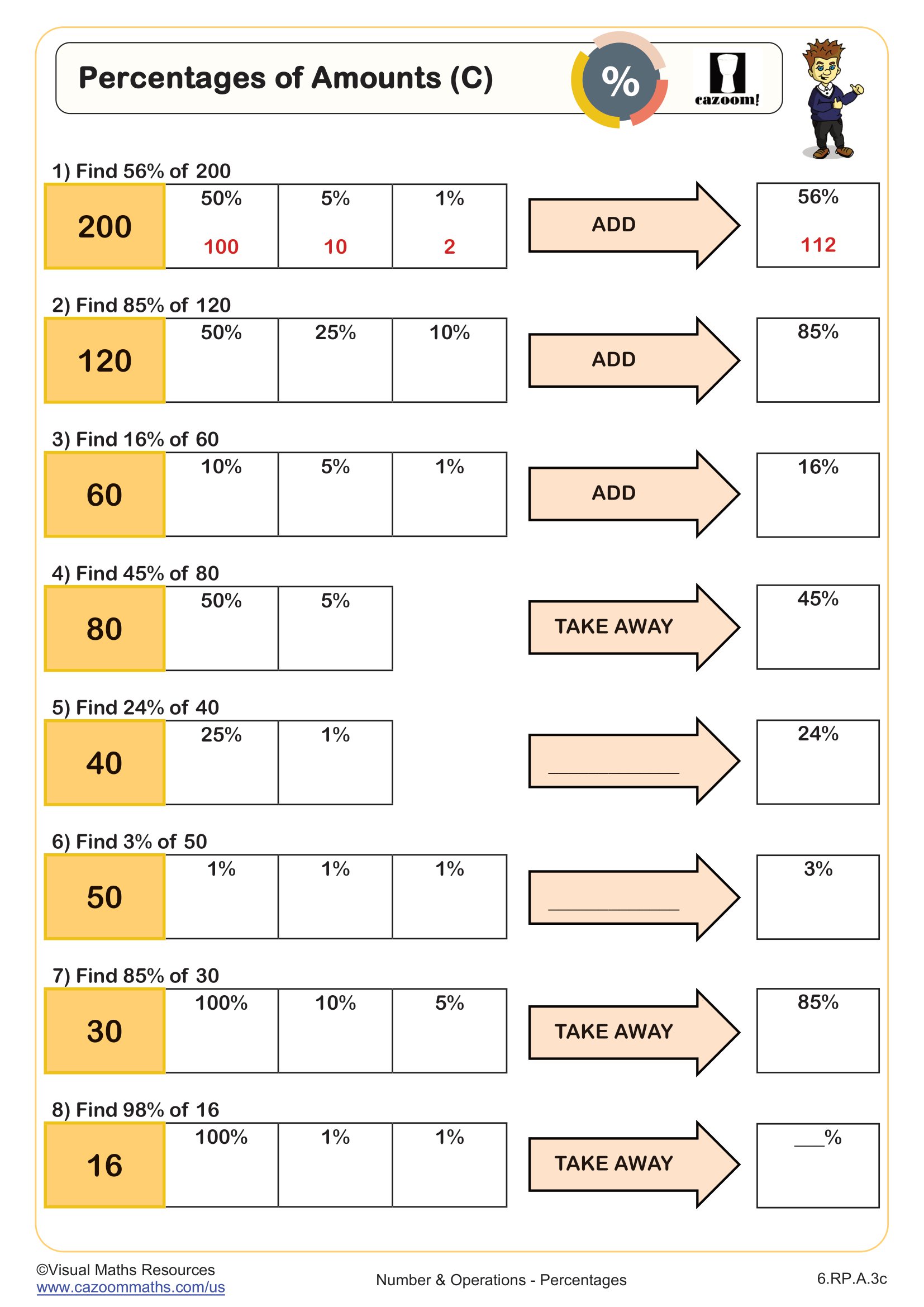 Understanding Percents Worksheets 50+ Percents Worksheets For 8th