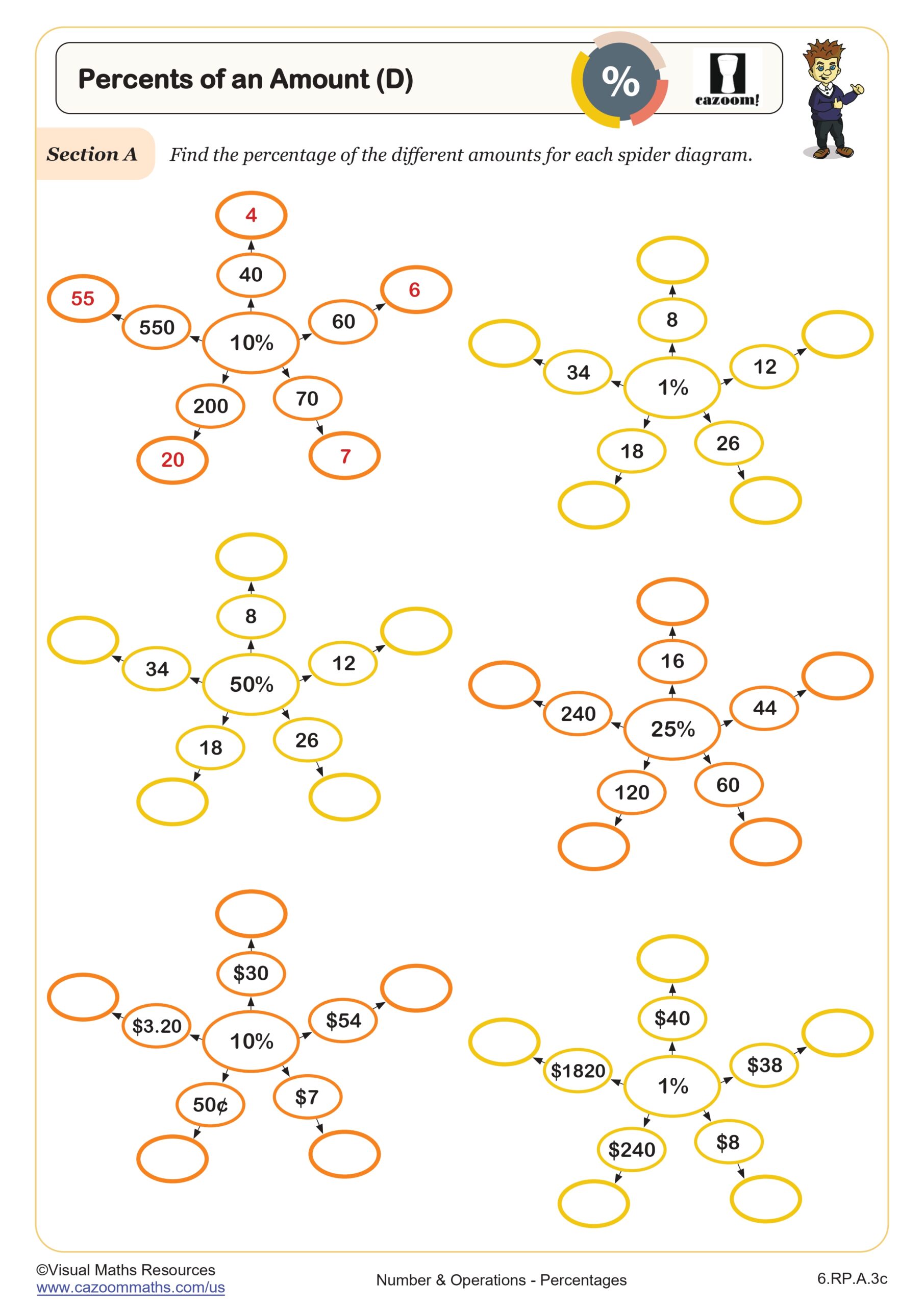 Percentage Worksheets with Answers | Printable Percentages Worksheets ...