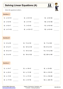 Integrated Math 1 Worksheets with Answers PDF | Printable Math 1 Worksheets