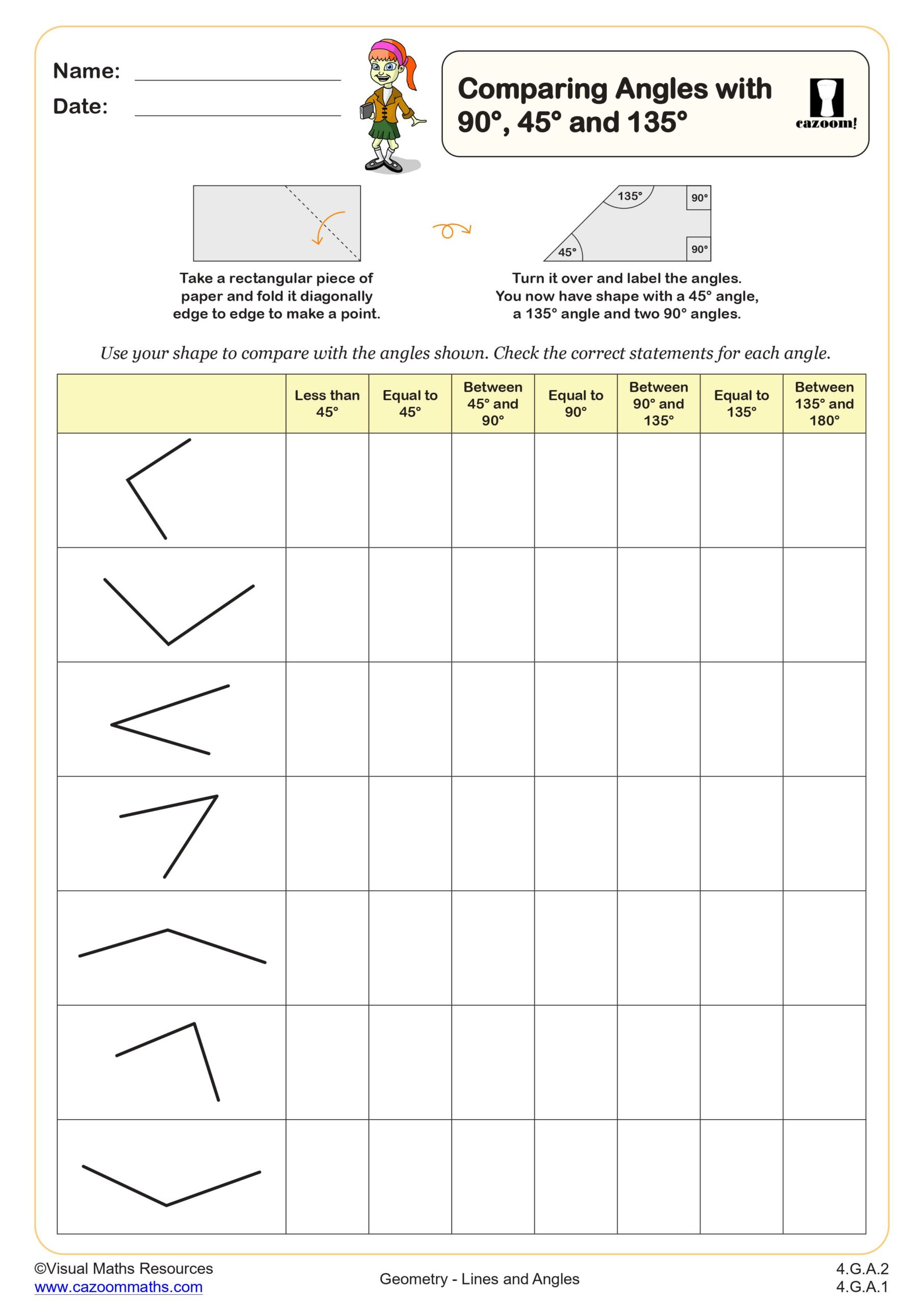4th Grade Lines and Angles Worksheets | PDF Printable Worksheets ...