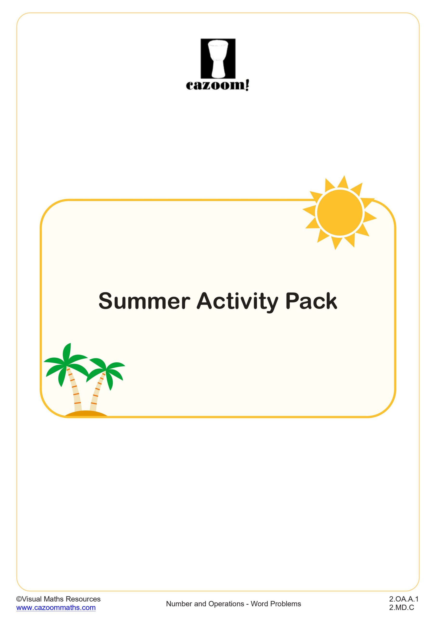 Summer Activity Pack Worksheet | Printable PDF 2nd Grade Number and ...