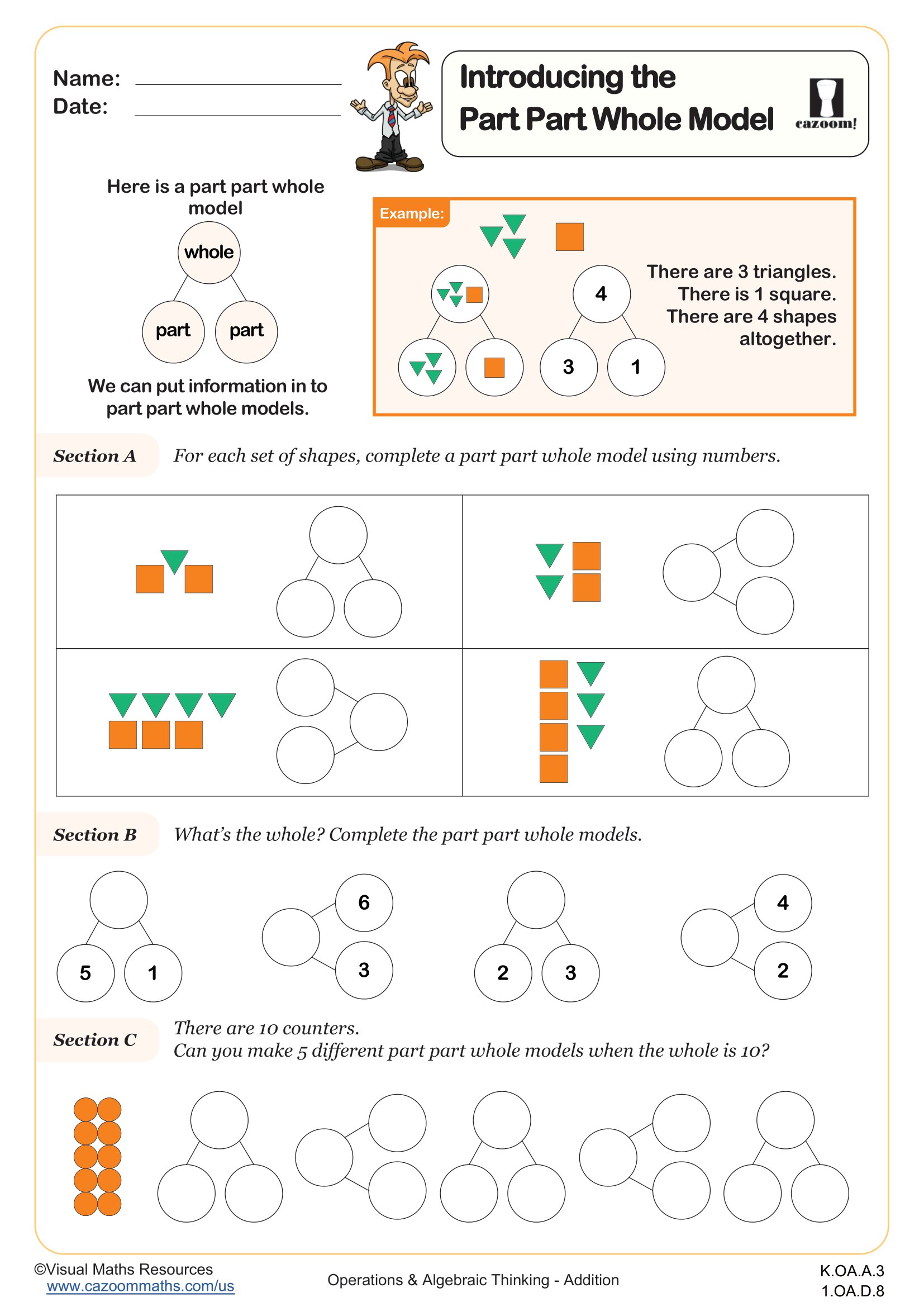 Introducing the Part Part Whole Model Worksheet | Fun and Engaging ...