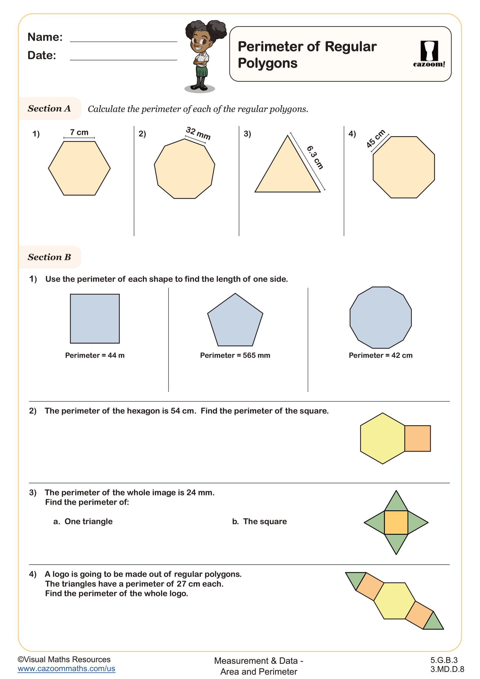 Regular Polygons with Names | FREE Teaching Resources | Cazoom Math