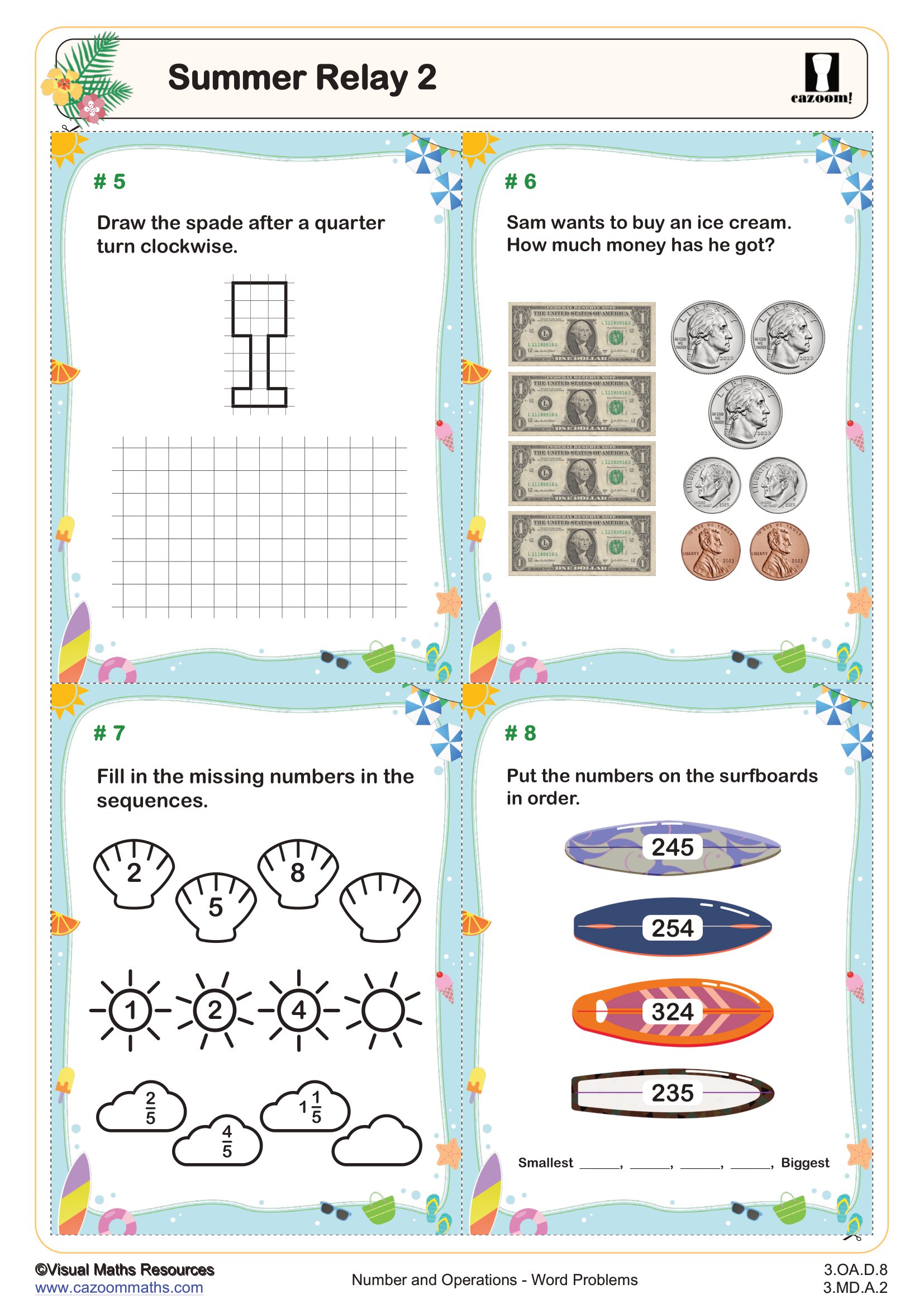 Summer Relay Worksheet | Fun and Engaging Worksheet for 7th Grade ...