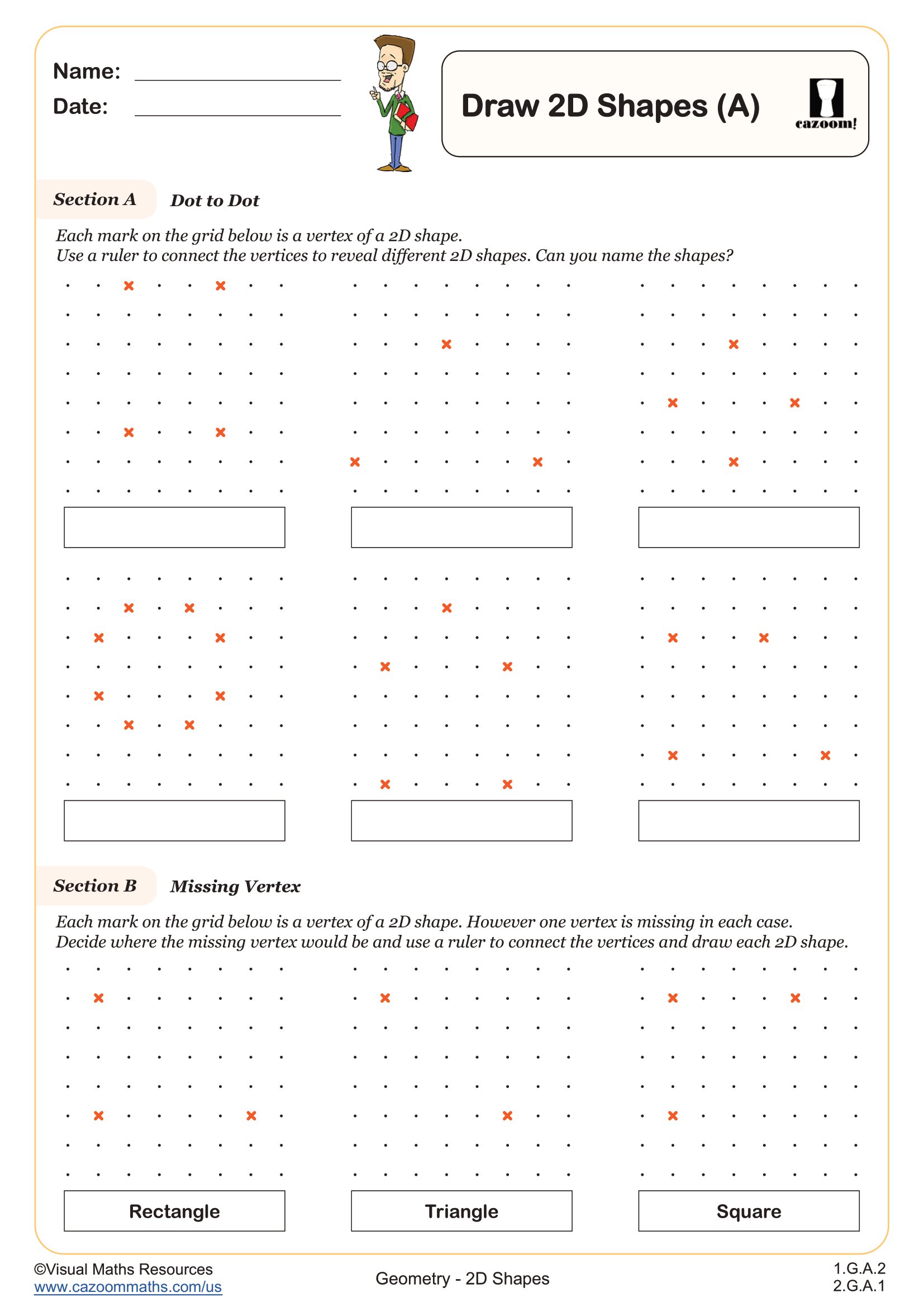Counting Sides and Vertices Worksheet | Fun and Engaging 2nd Grade ...