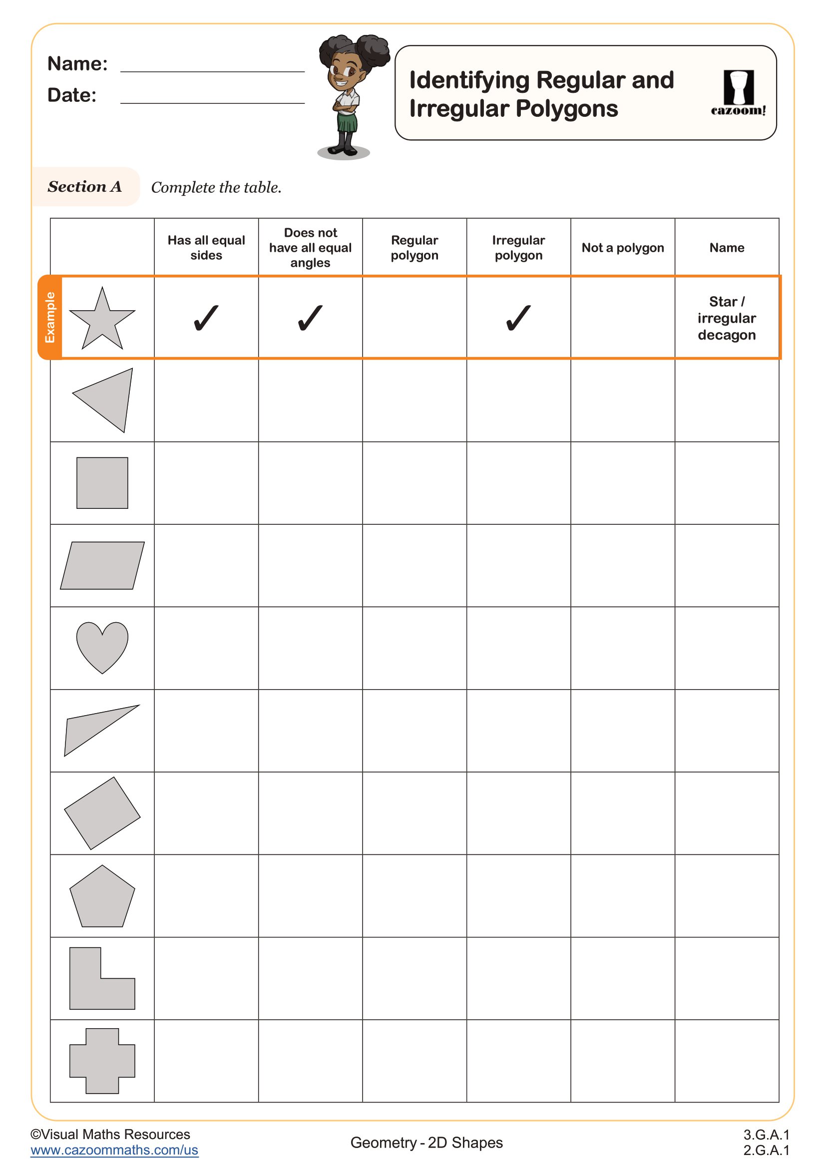 Identifying Regular and Irregular Polygons Worksheet | Fun and Engaging ...