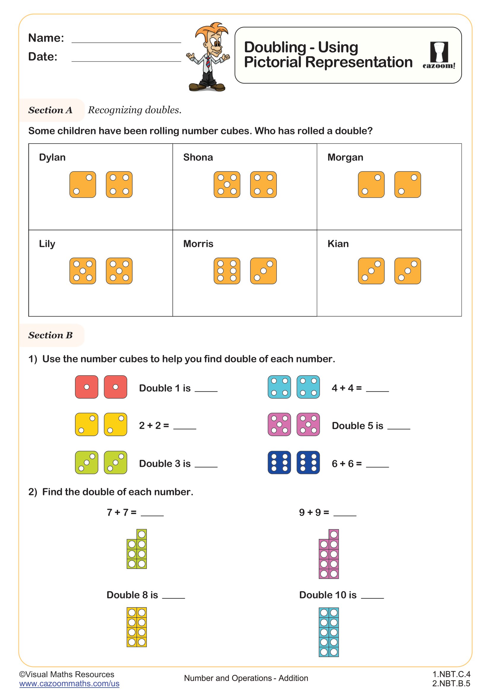 Doubling using Pictorial Representation Worksheet | Fun and Engaging ...