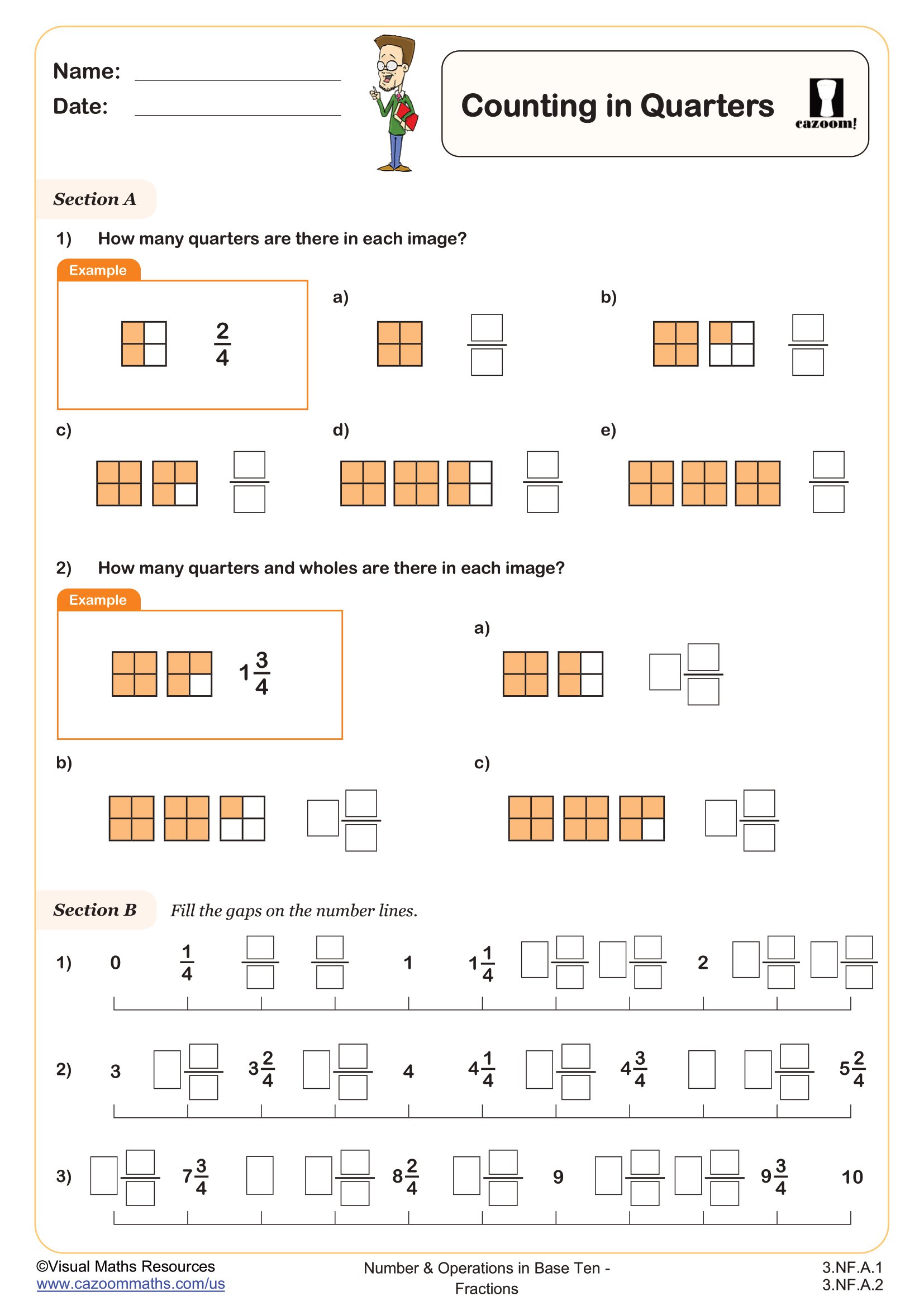Counting in Quarters Worksheet | Fun and Engaging 3rd Grade Number ...