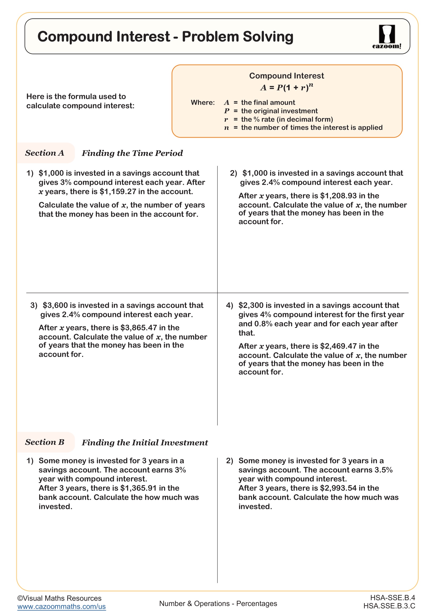 6th Grade Number & Operations Worksheets | PDF Printable Worksheets | Cazoom Math