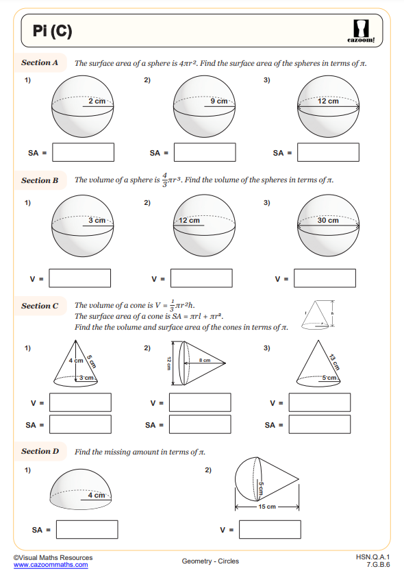Pi Day Worksheets - Understanding Pi and Circles | Printable PDF Circle ...