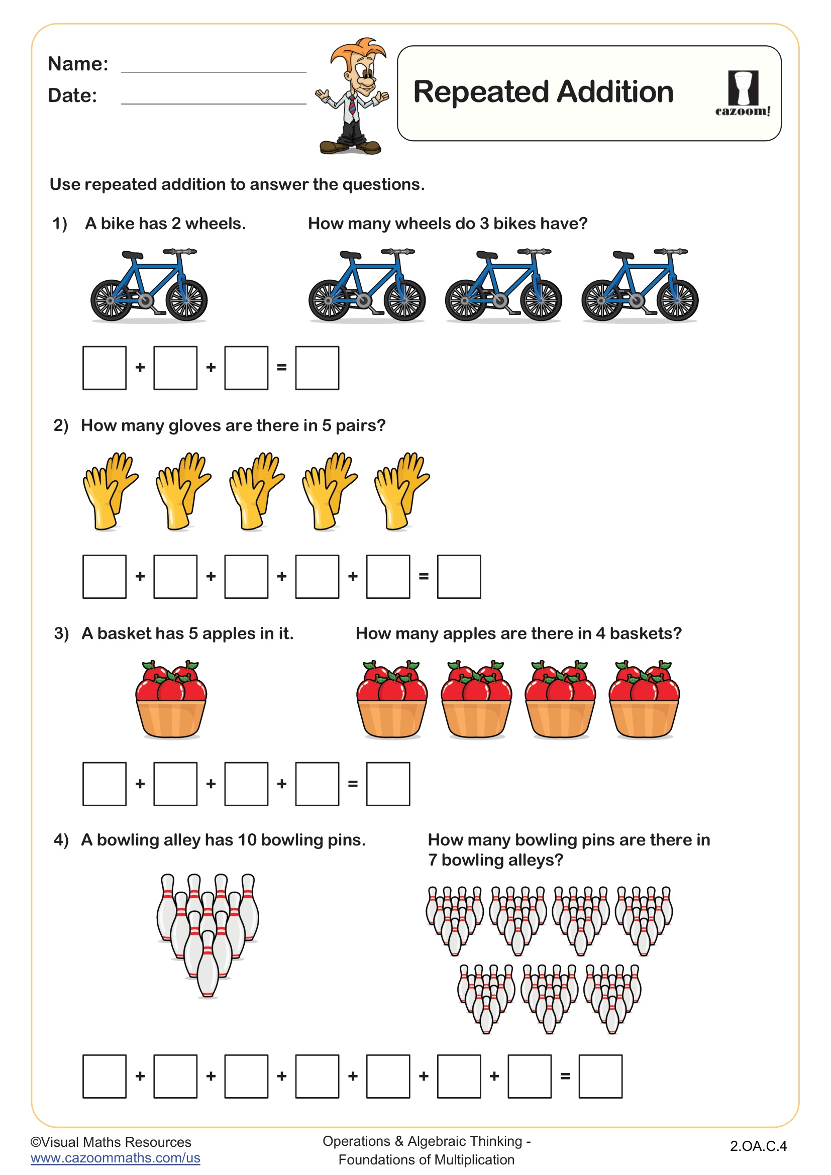 Repeated Addition Worksheet | Fun and Engaging 2nd Grade Number ...