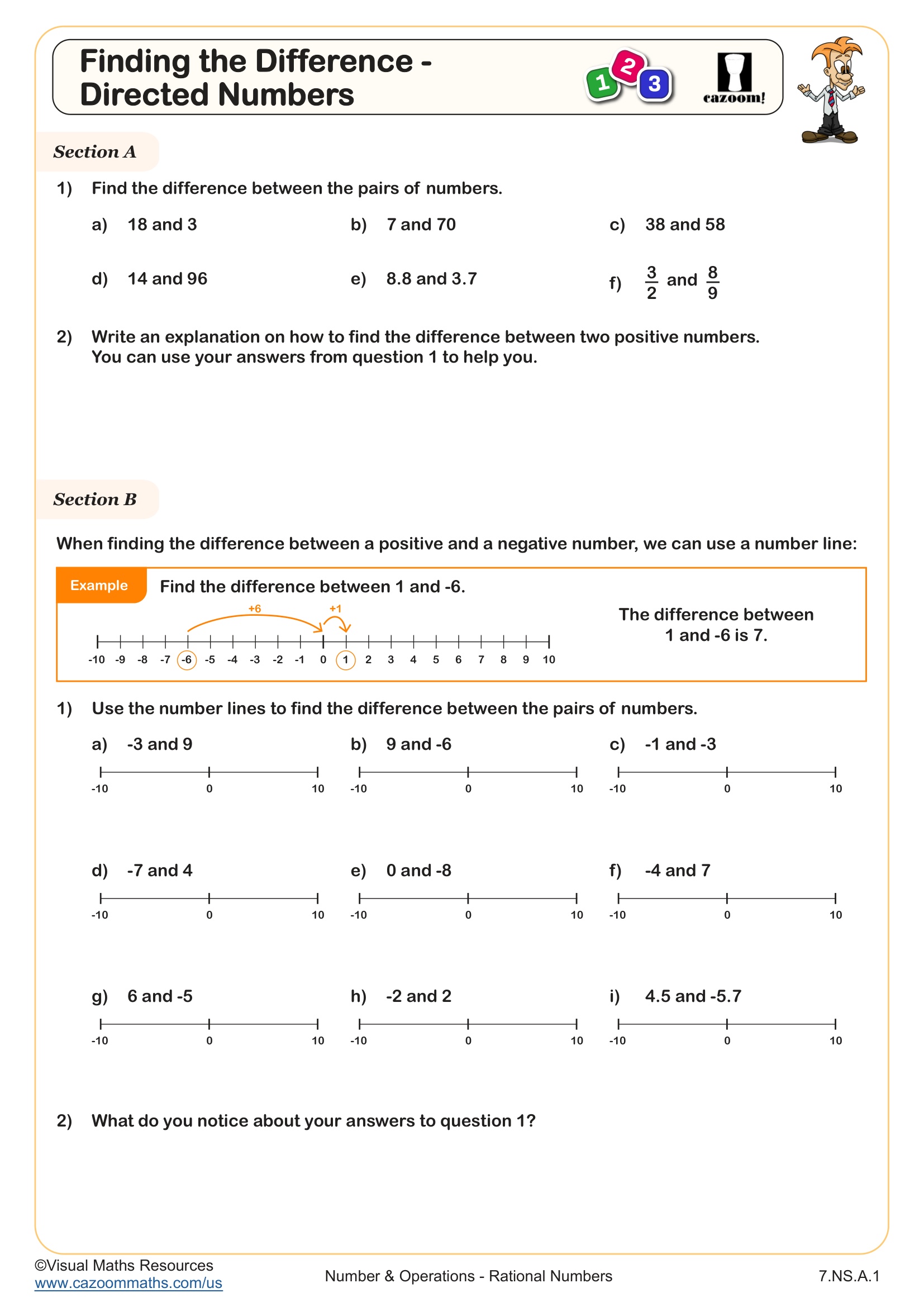 Adding Integers with Counters Worksheet | PDF Printable Number ...