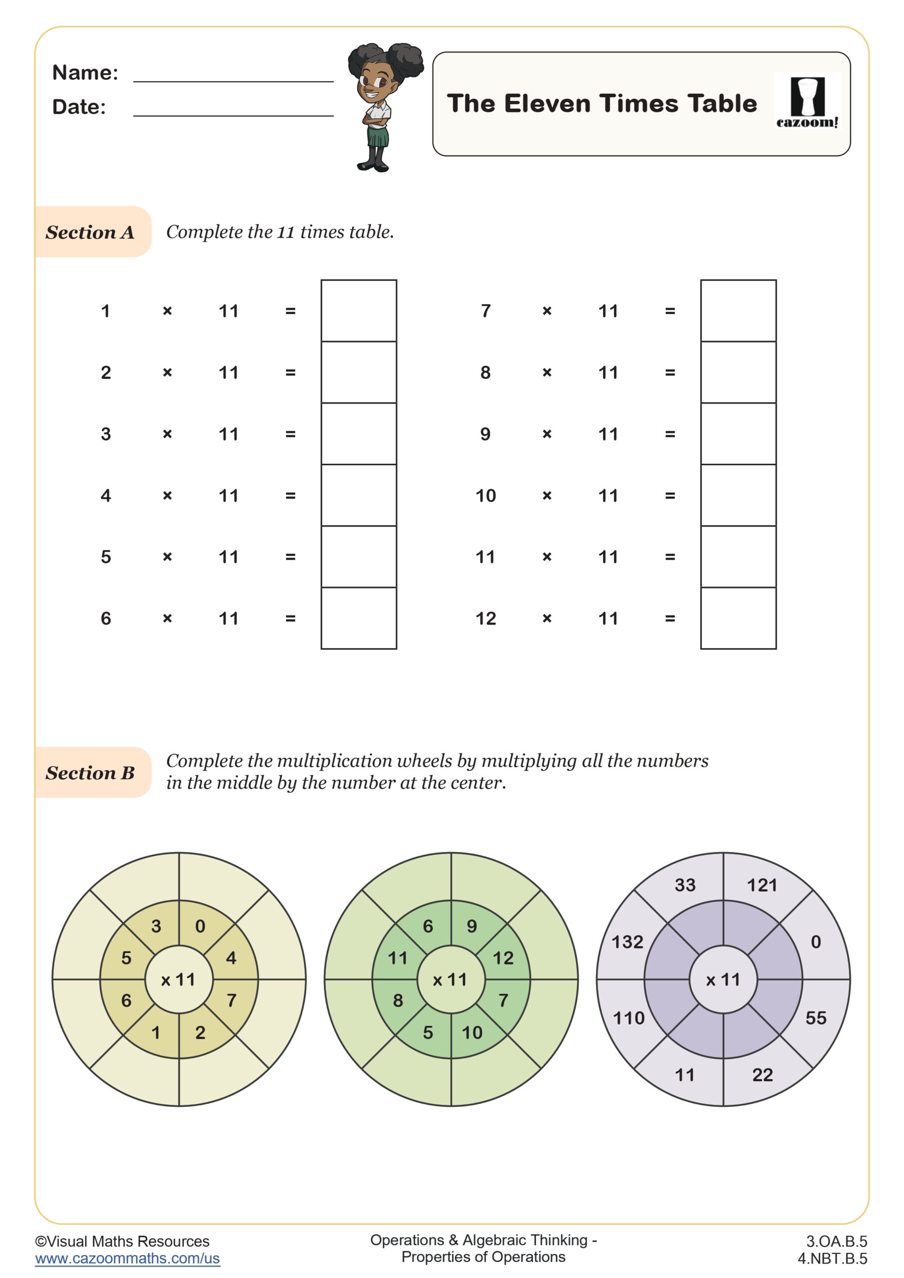 The 11 Times Table Worksheet | Fun and Engaging 3rd Grade and 4th Grade ...