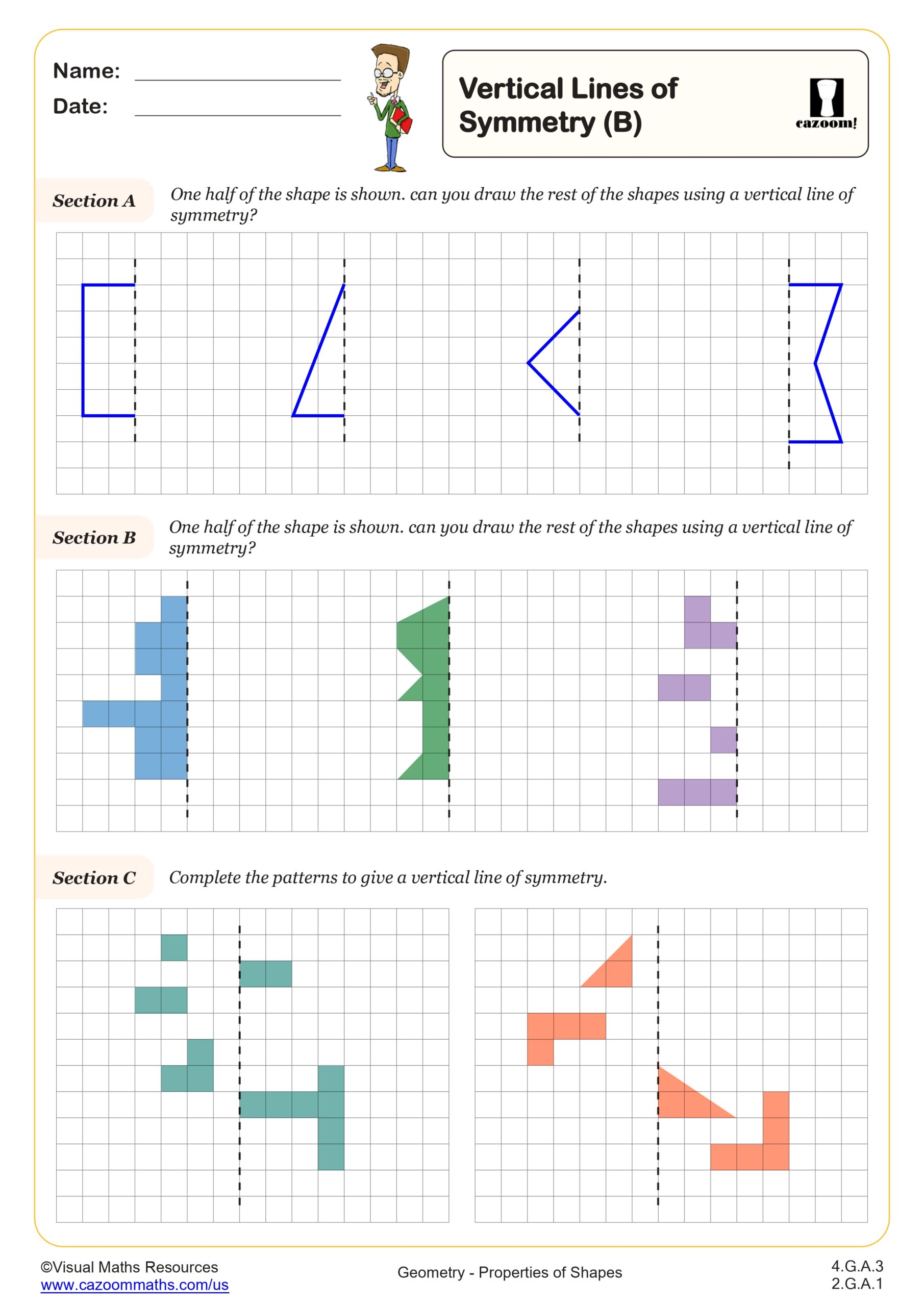 2D Shapes Worksheets | Common Core Aligned Worksheets | Cazoom Math