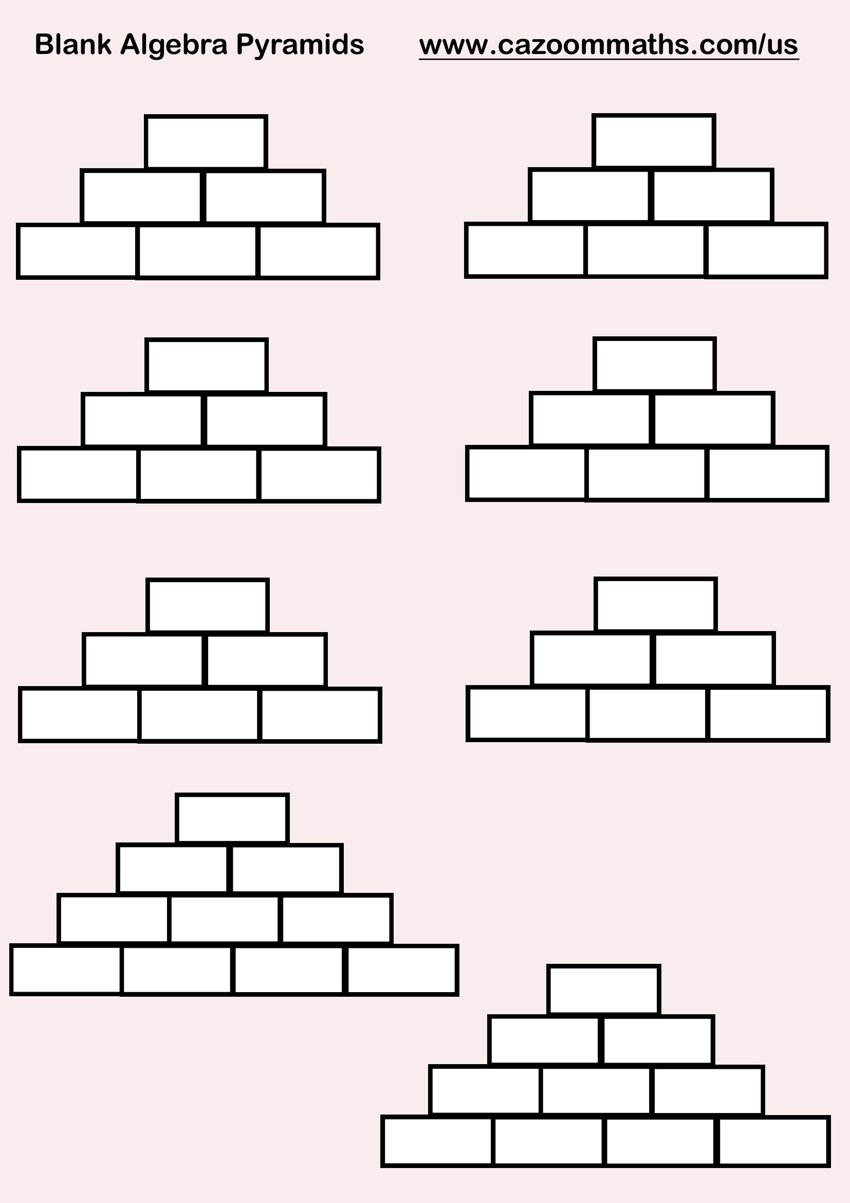 Blank Algebra Pyramids | FREE Teaching Resources