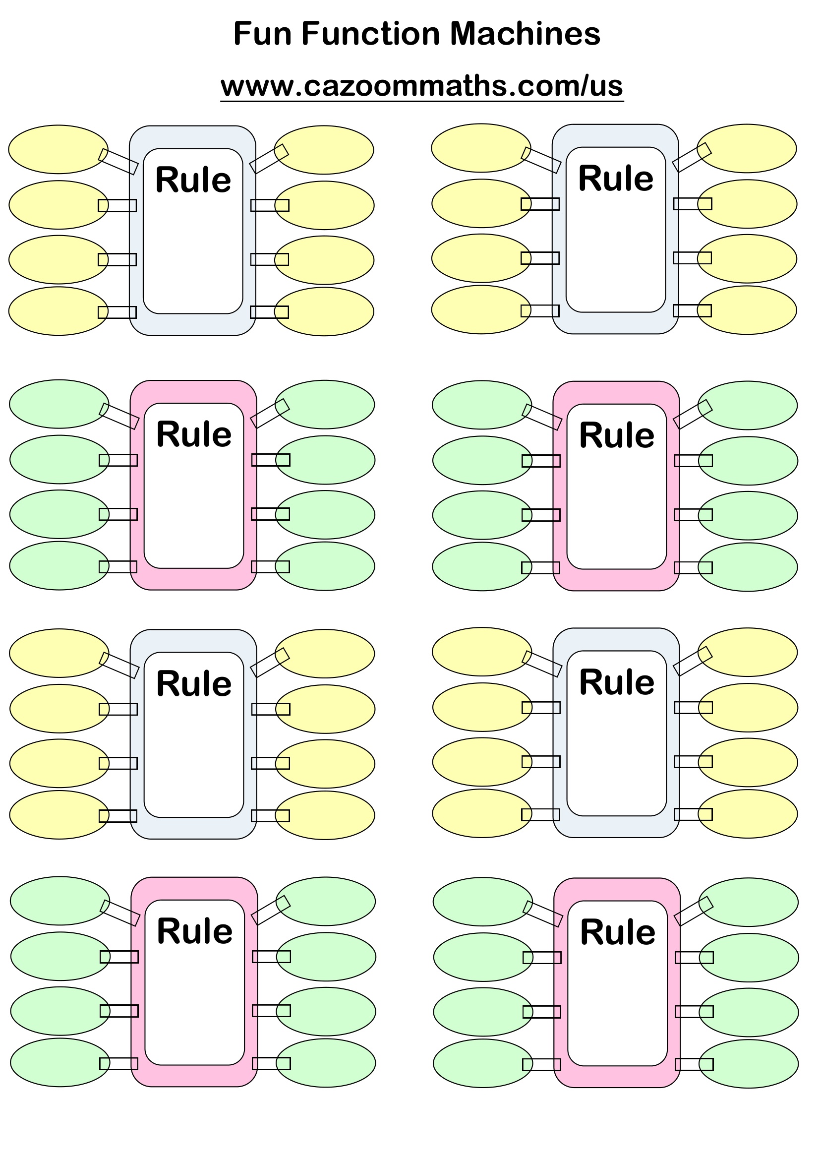 Fun Function Machines | FREE Teaching Resources | Cazoom Math