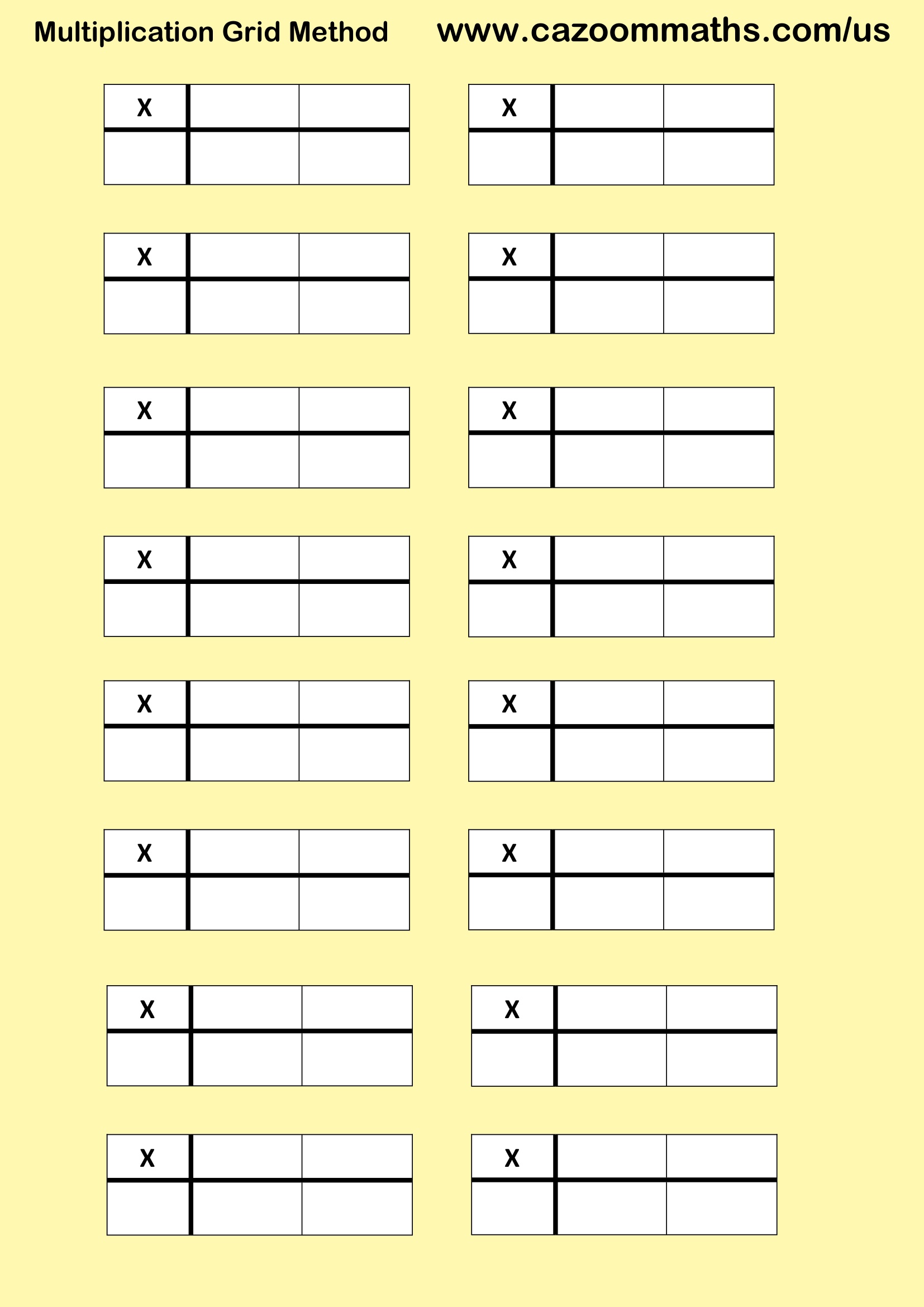 Multiplication Grid Method | FREE Teaching Resources