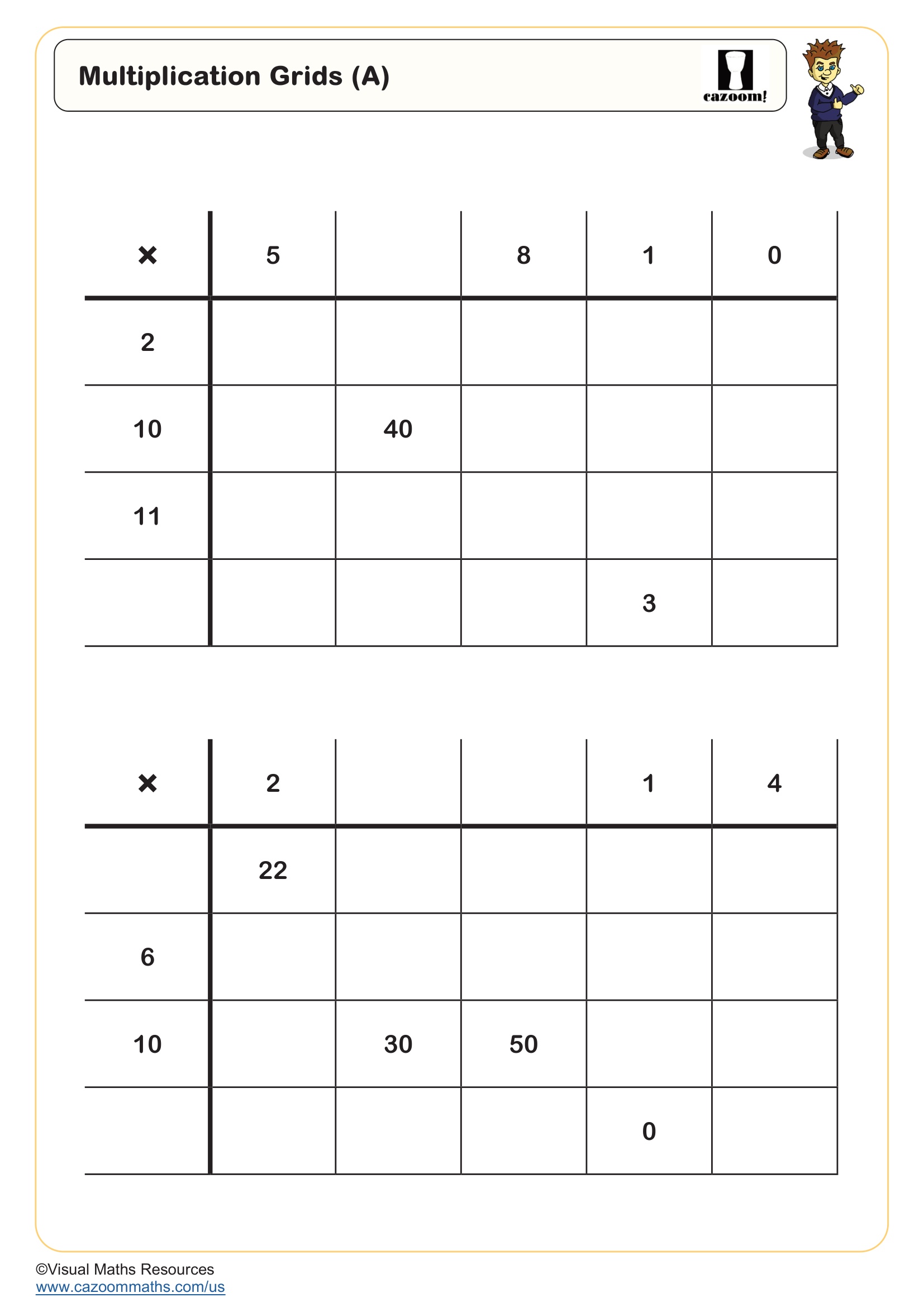 Multiplication Grids (A) Puzzle | FREE Teaching Resources