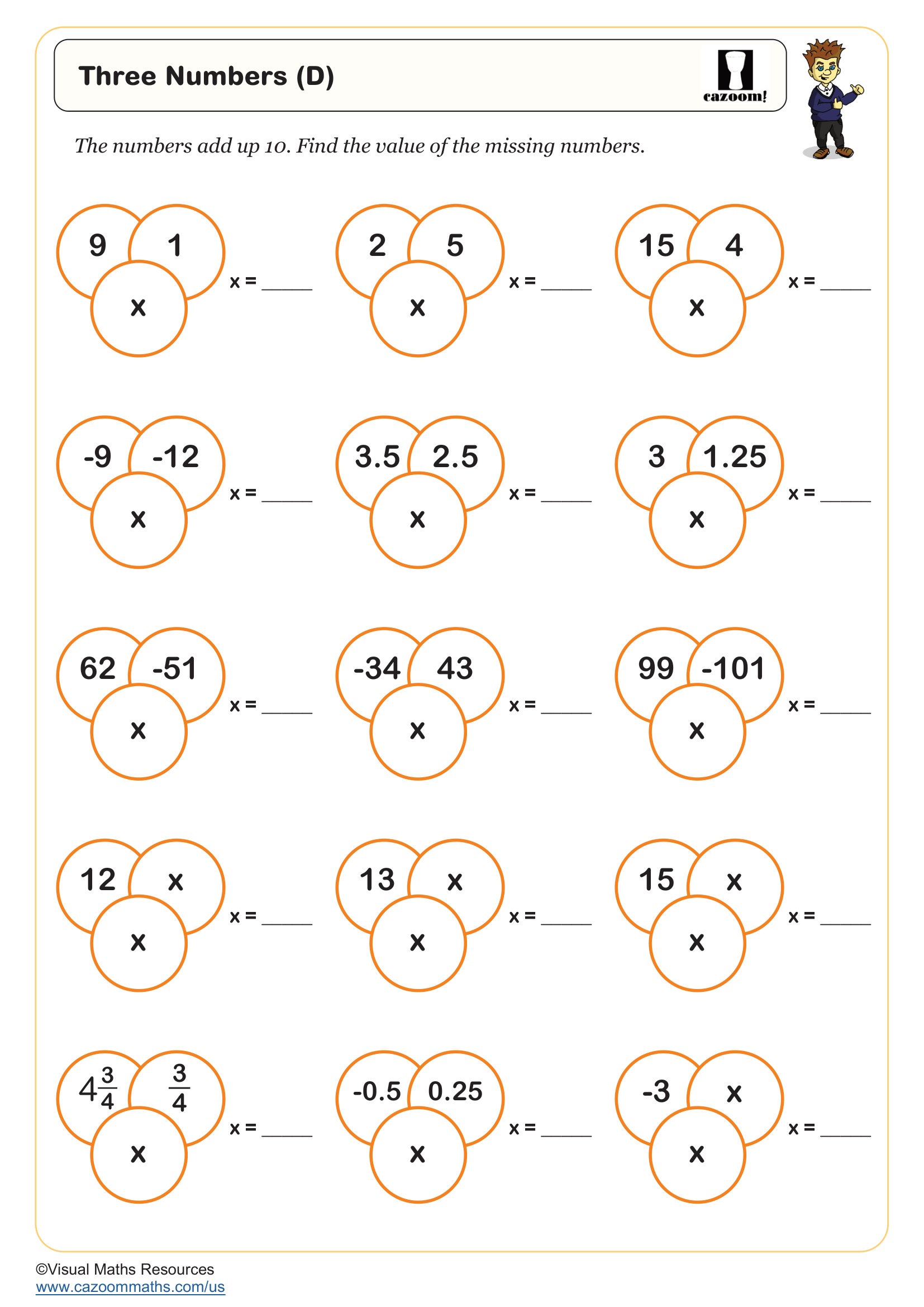 Three Numbers (D) | FREE Teaching Resources