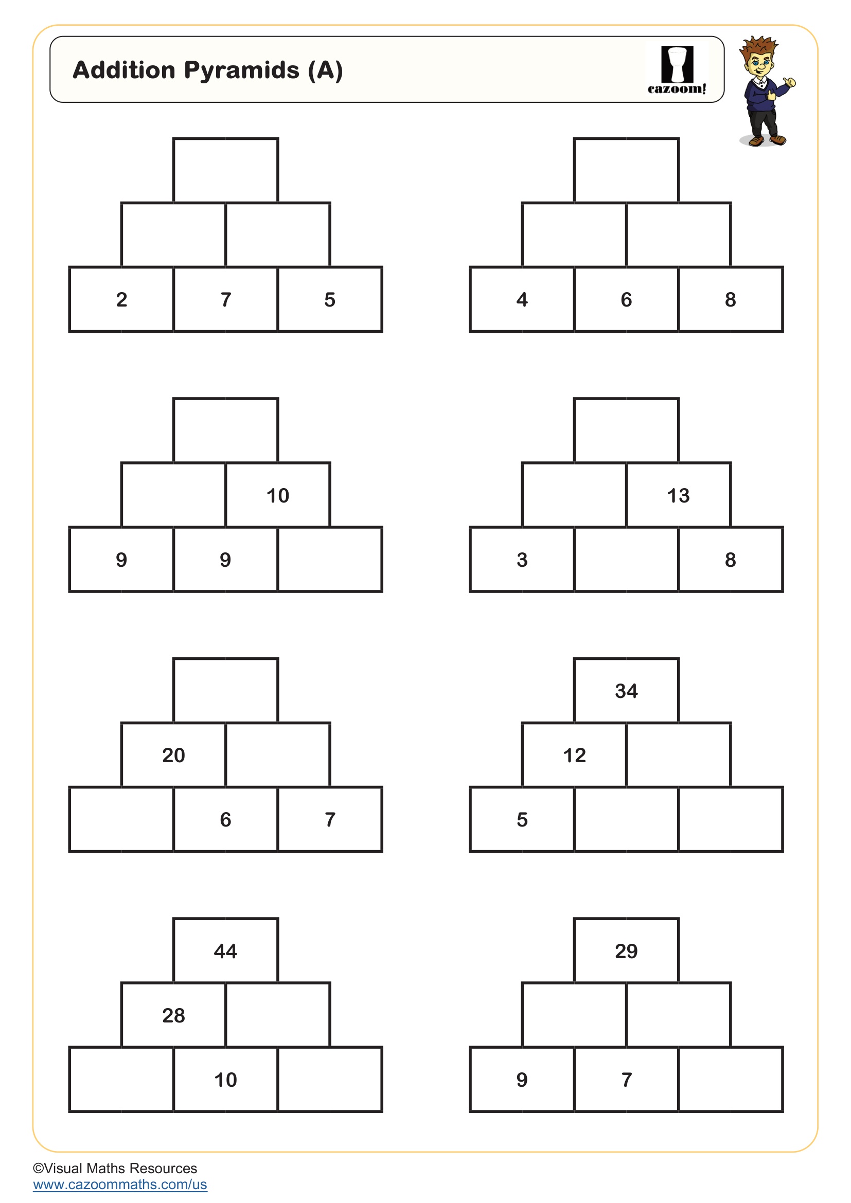 Addition Pyramids | FREE Teaching Resources