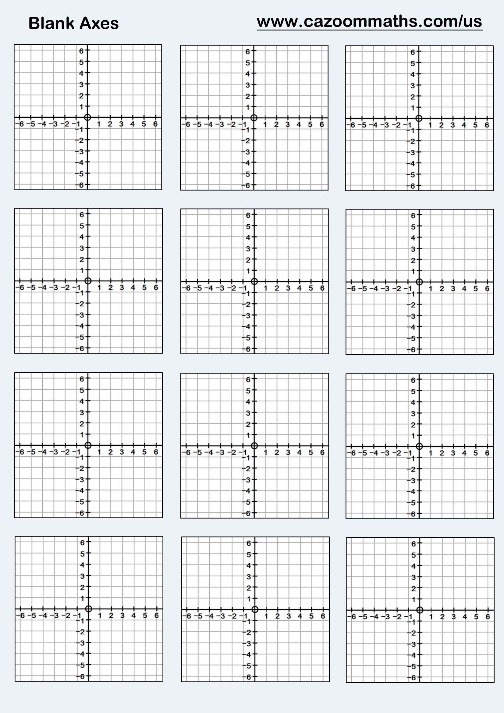 Blank Axes | FREE Teaching Resources | Cazoom Math