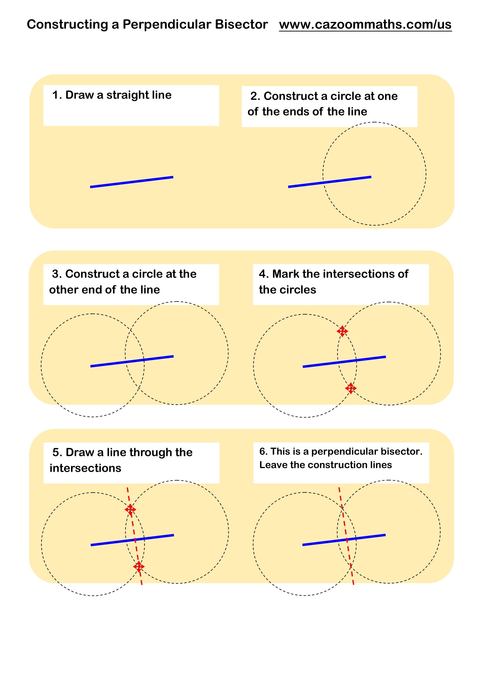 Constructing a perpendicular bisector | FREE Teaching Resources ...