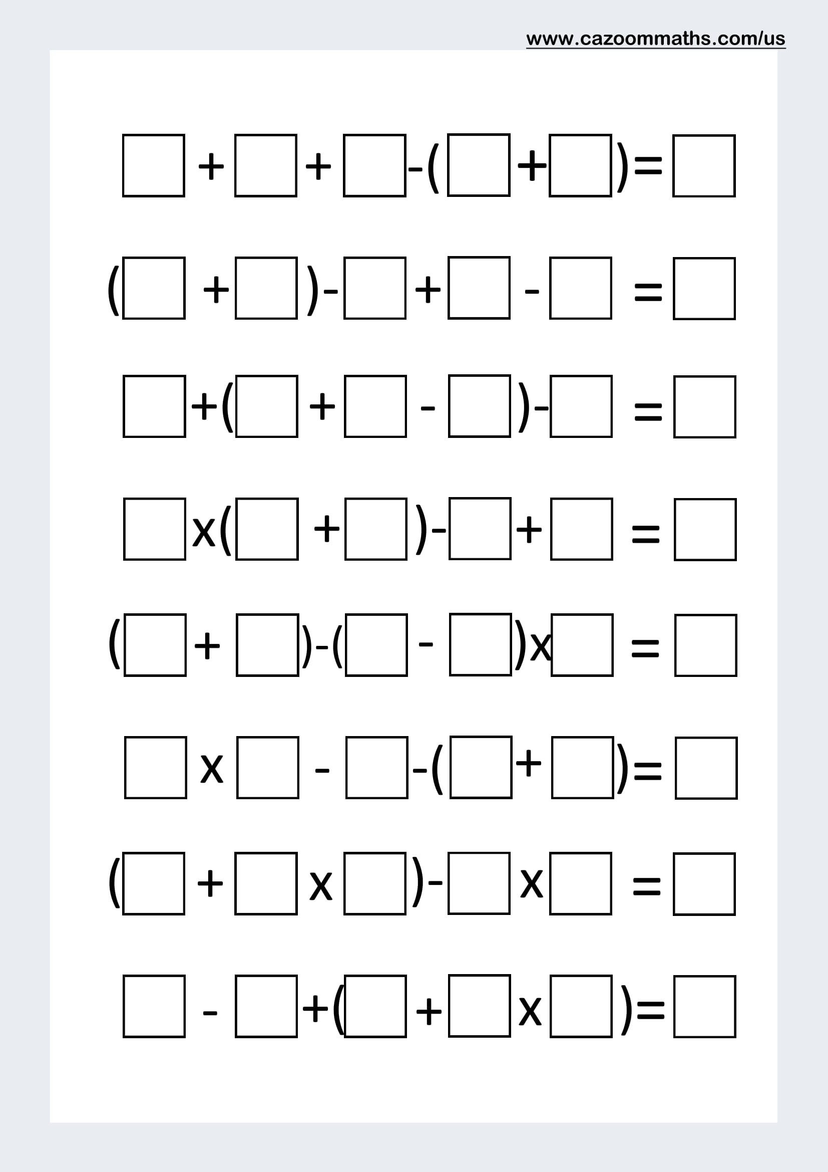 Make Your Own PEMDAS Question Templates | FREE Teaching Resources