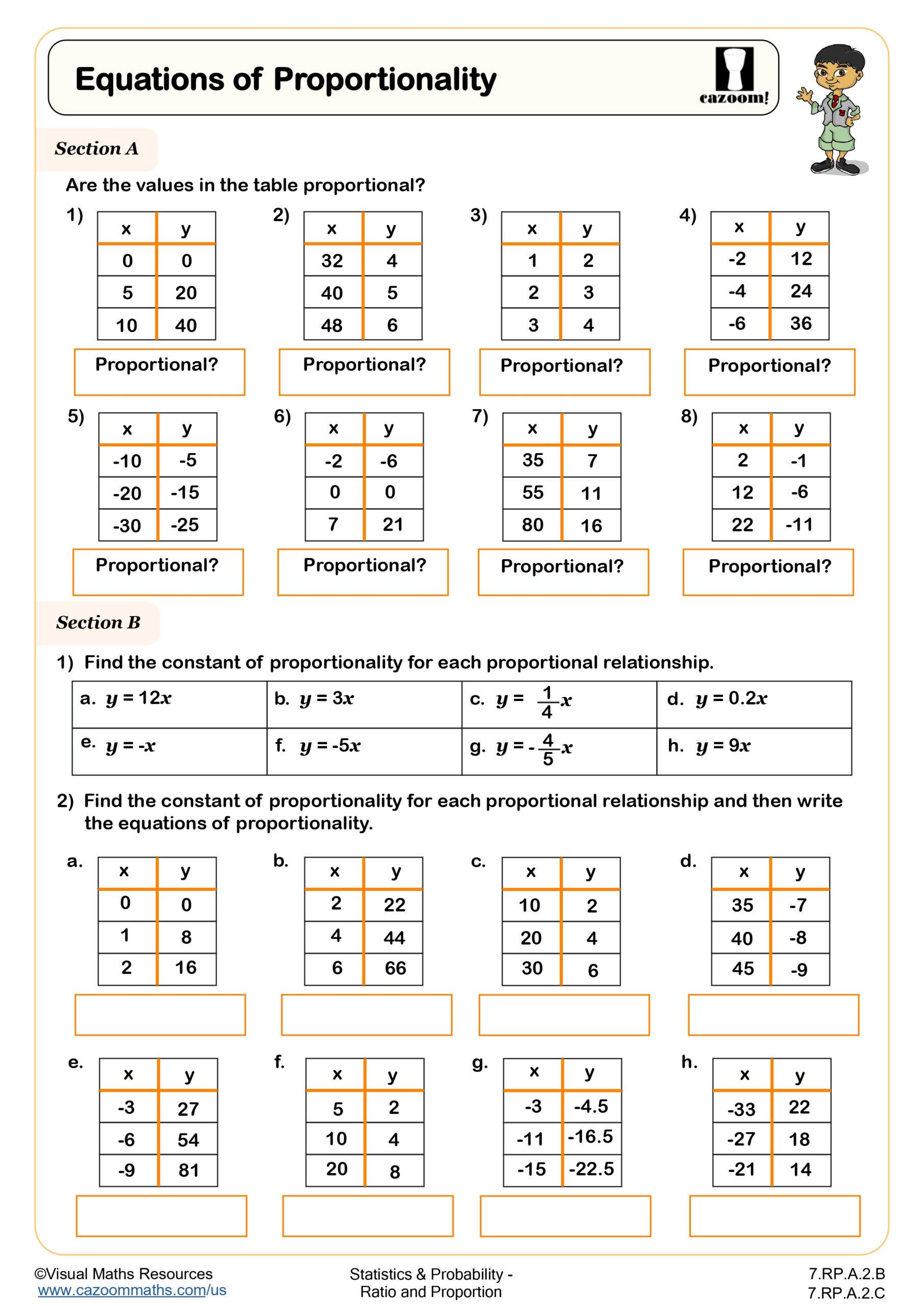 Equations of Proportionality Worksheet | Fun and Engaging 7th Grade ...