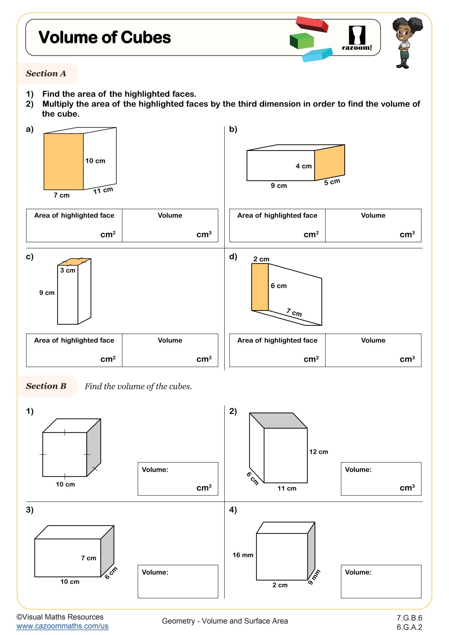 Volume of Cuboids Worksheet | Fun and Engaging 6th Grade and 7th Grade ...