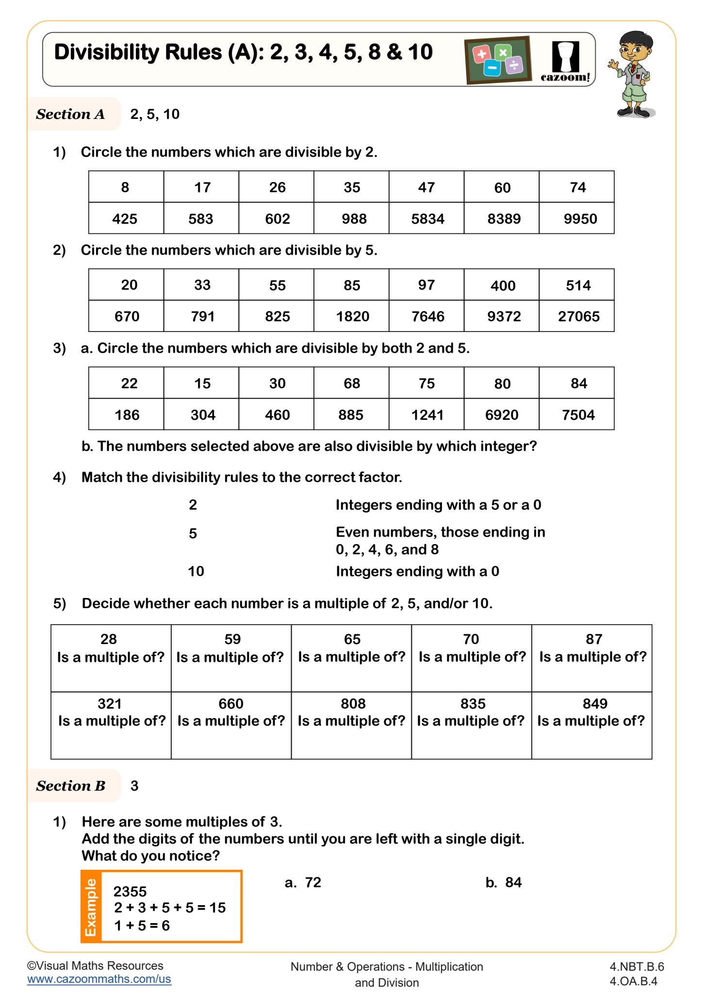 Division Worksheets With Answers | Printable PDF Math Worksheets ...