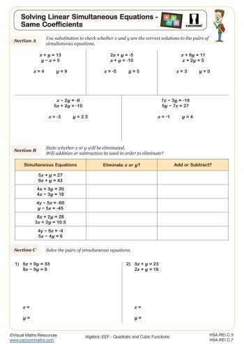 High School Quadratic and Cubic Functions Worksheets | PDF Printable ...