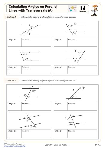 Corresponding Angles Worksheets Solved Parallel And Perpendicular