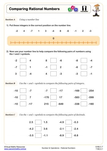 Rational Numbers Worksheet