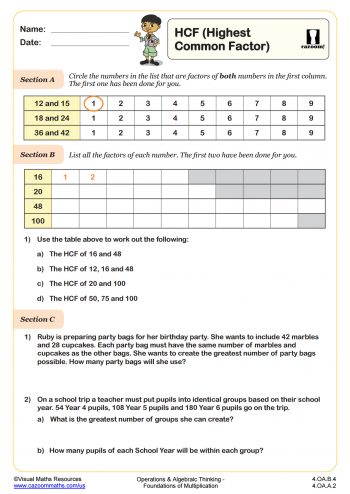 Greatest Common Factor Word Problems