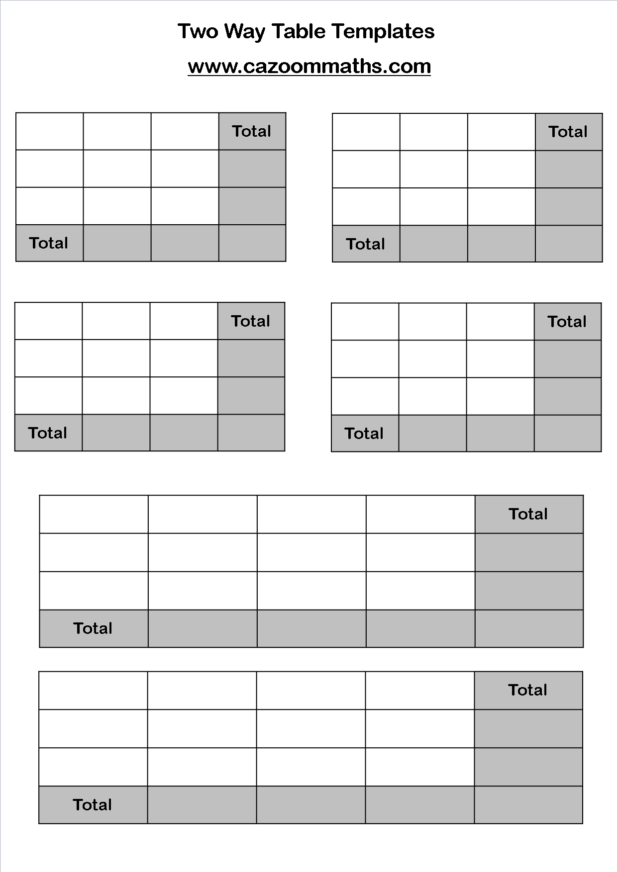 Two Way Tables And Pictograms Cazoom Maths Worksheets