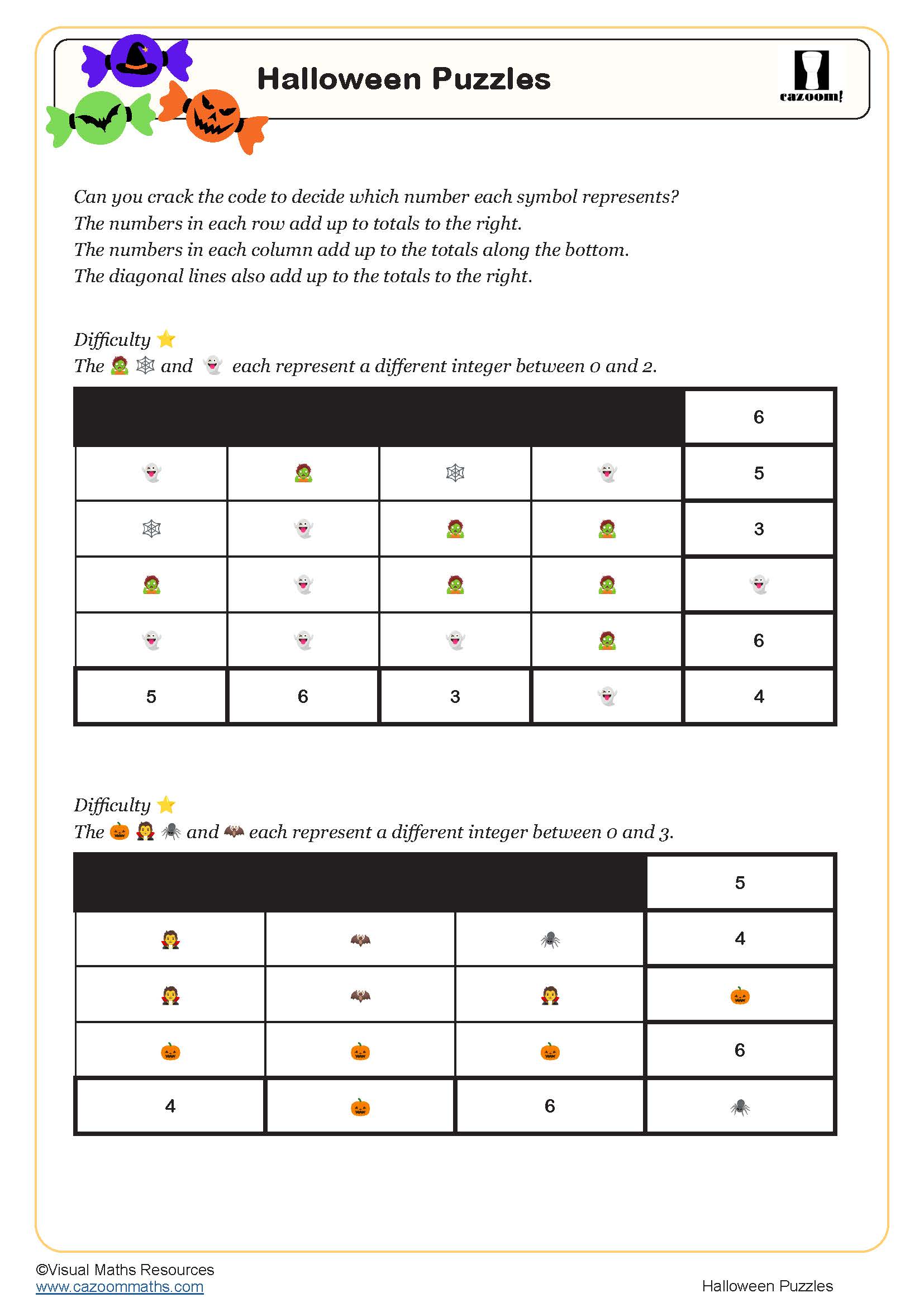 Halloween Maths Worksheets | Printable FREE Halloween Maths Worksheets