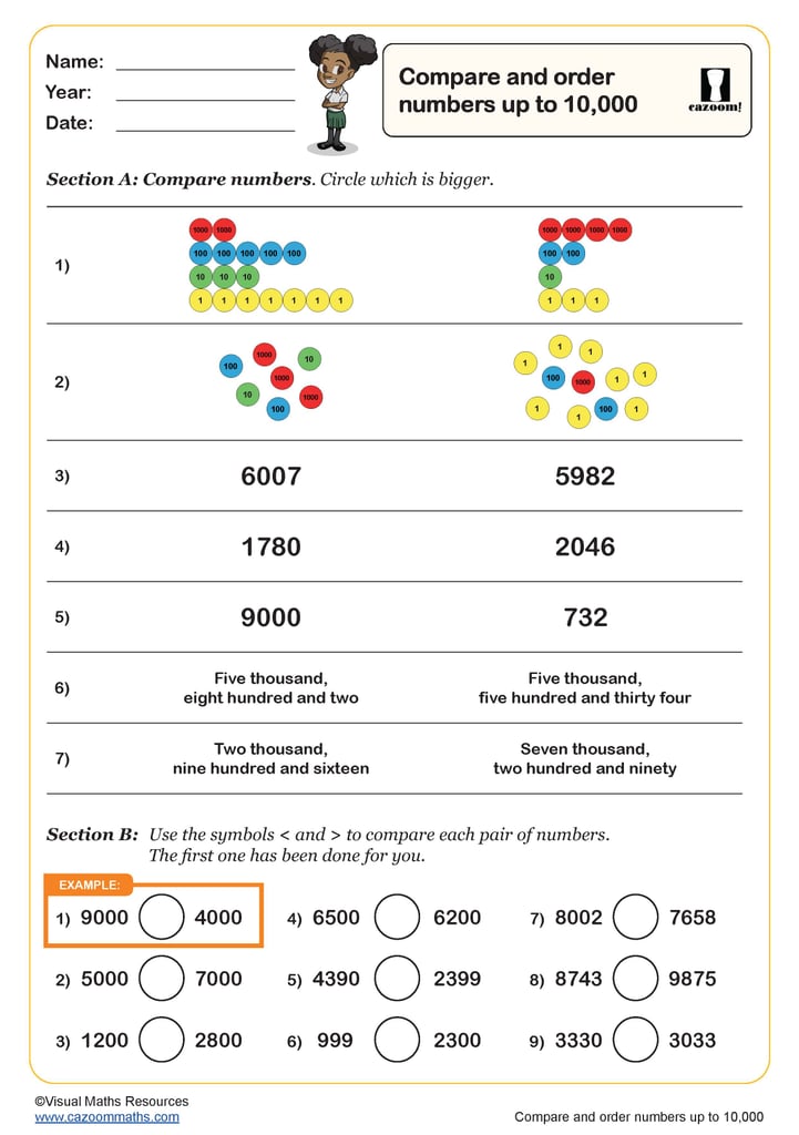 Year 4 Maths Worksheets - Printable Maths Worksheets Year 4 | Cazoom Maths