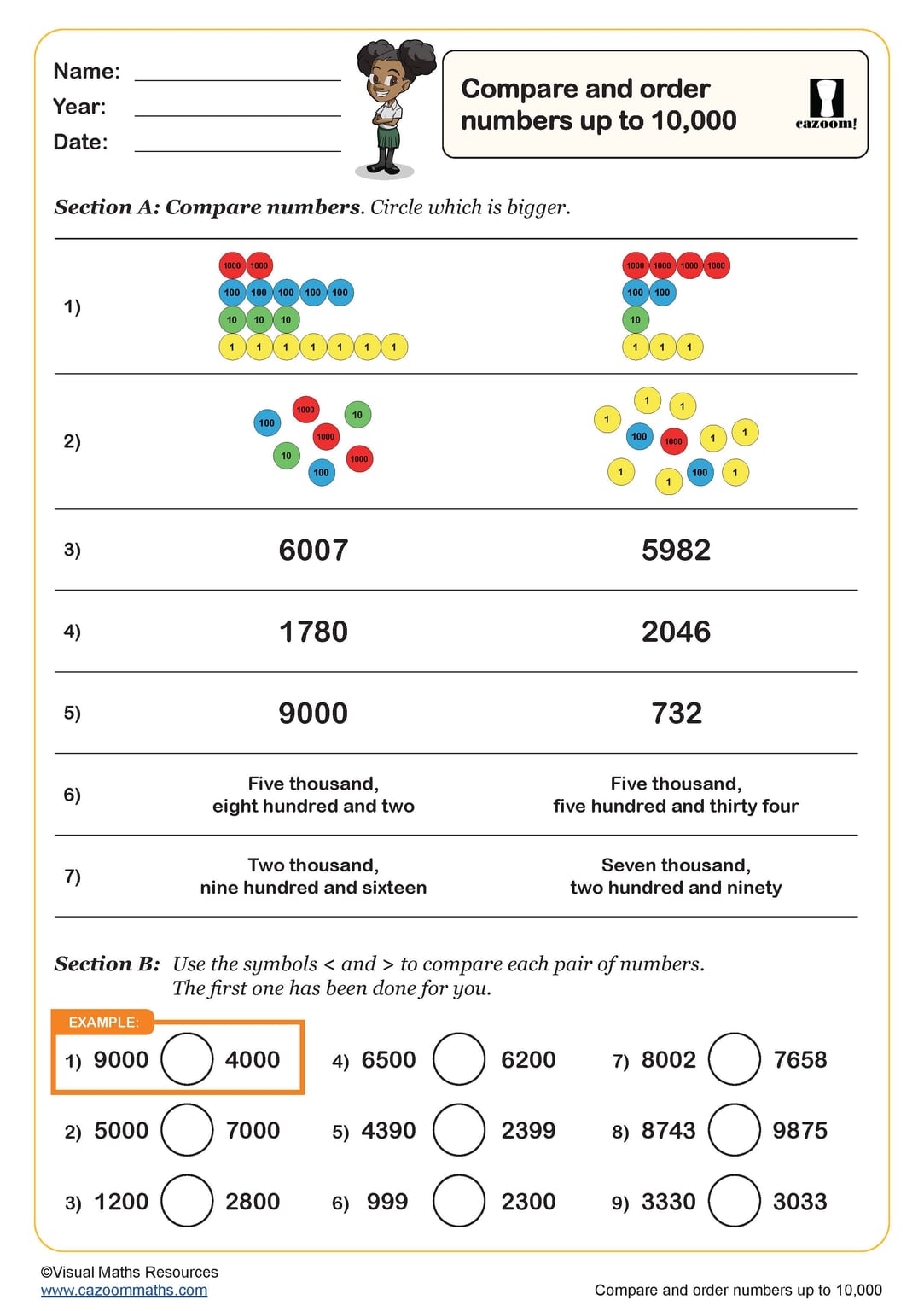 Year 4 Maths Worksheets - Printable Maths Worksheets Year 4 | Cazoom Maths