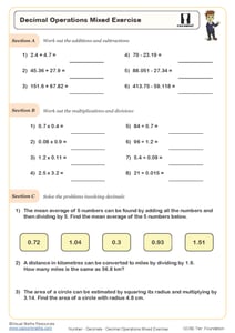 Decimals on Number Lines | Printable Decimals Worksheet