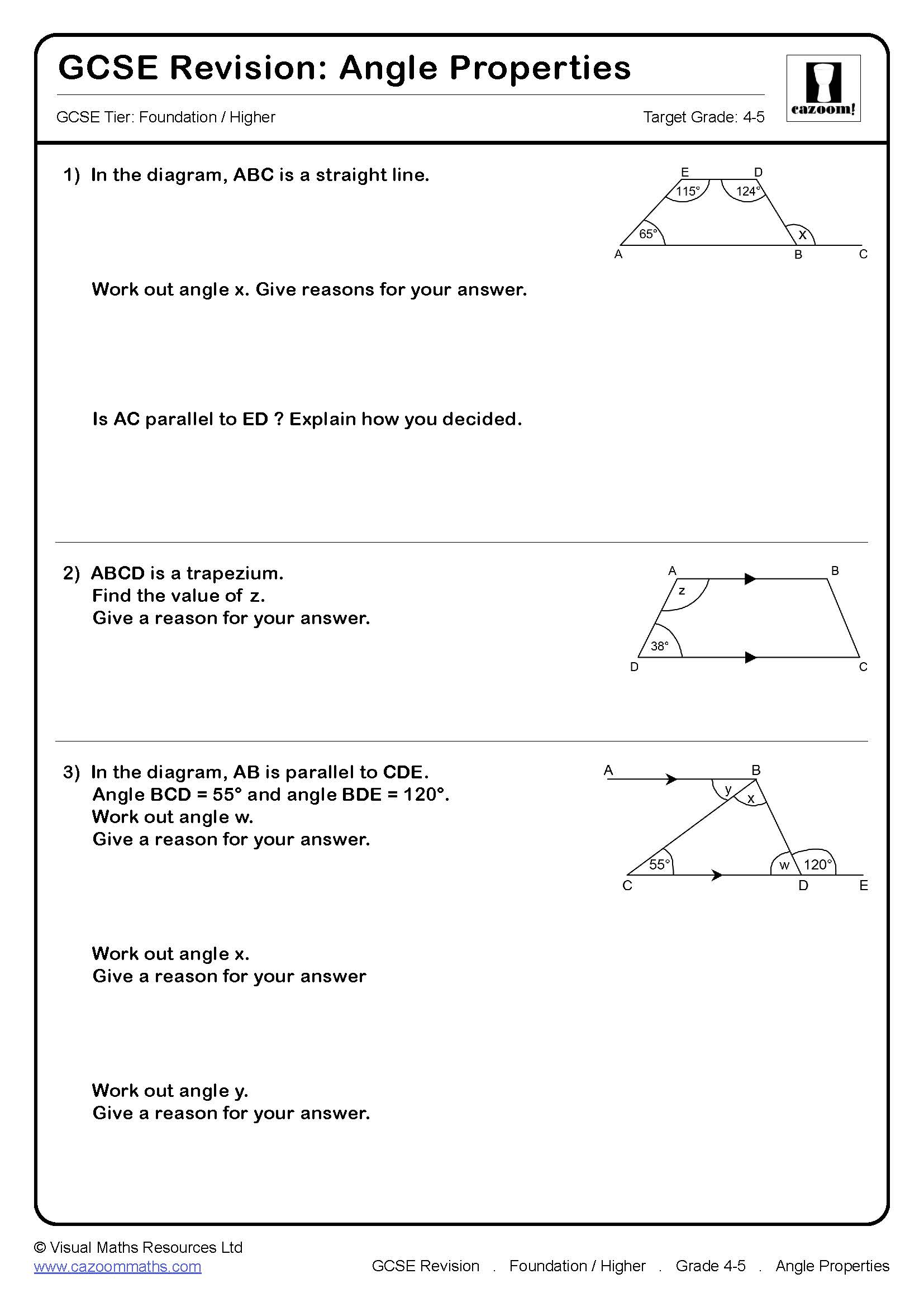 Angle Problems GCSE Questions | GCSE Revision Questions