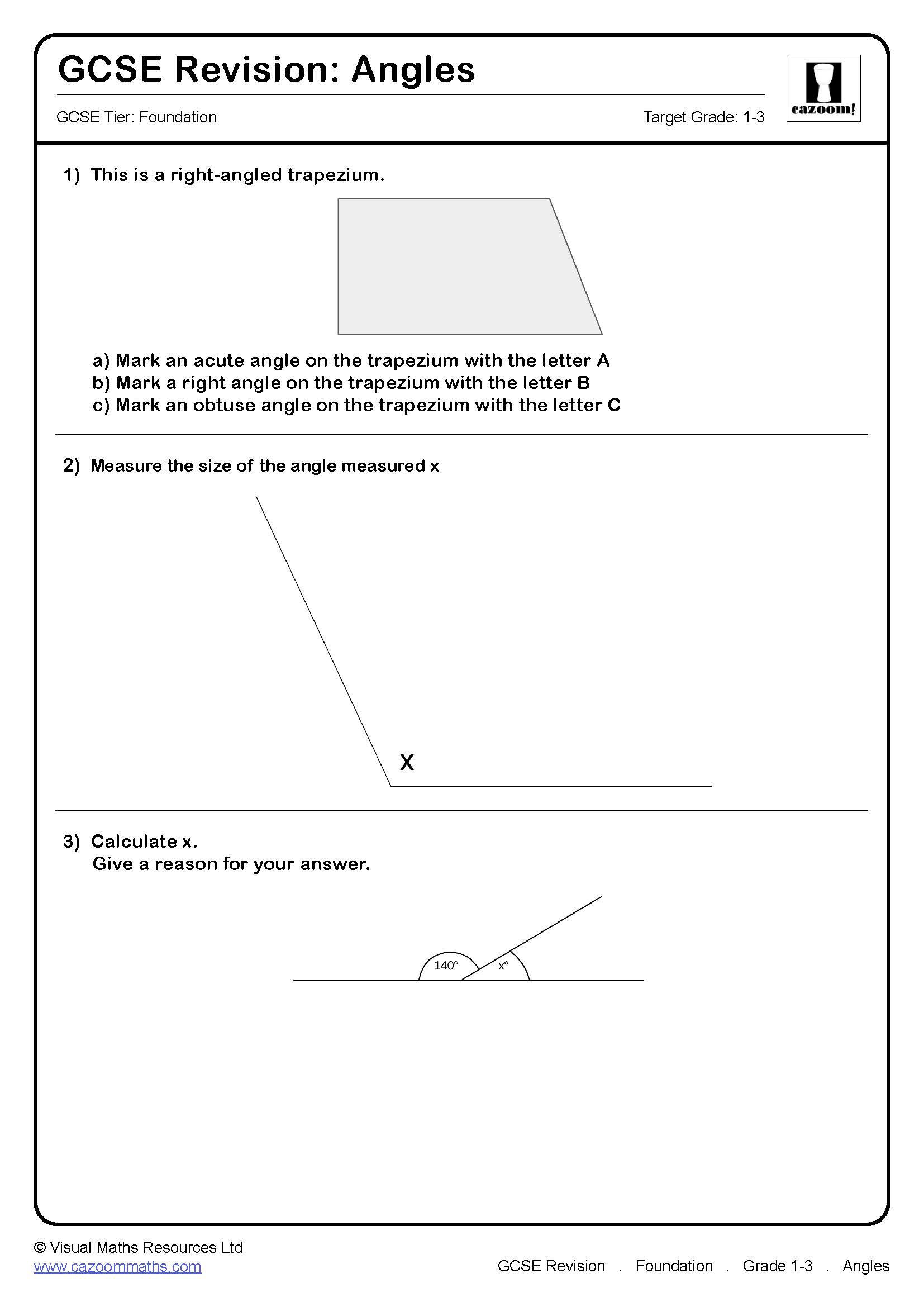 Geometry GCSE Revision Worksheets | Excellent resources for GCSE Maths ...