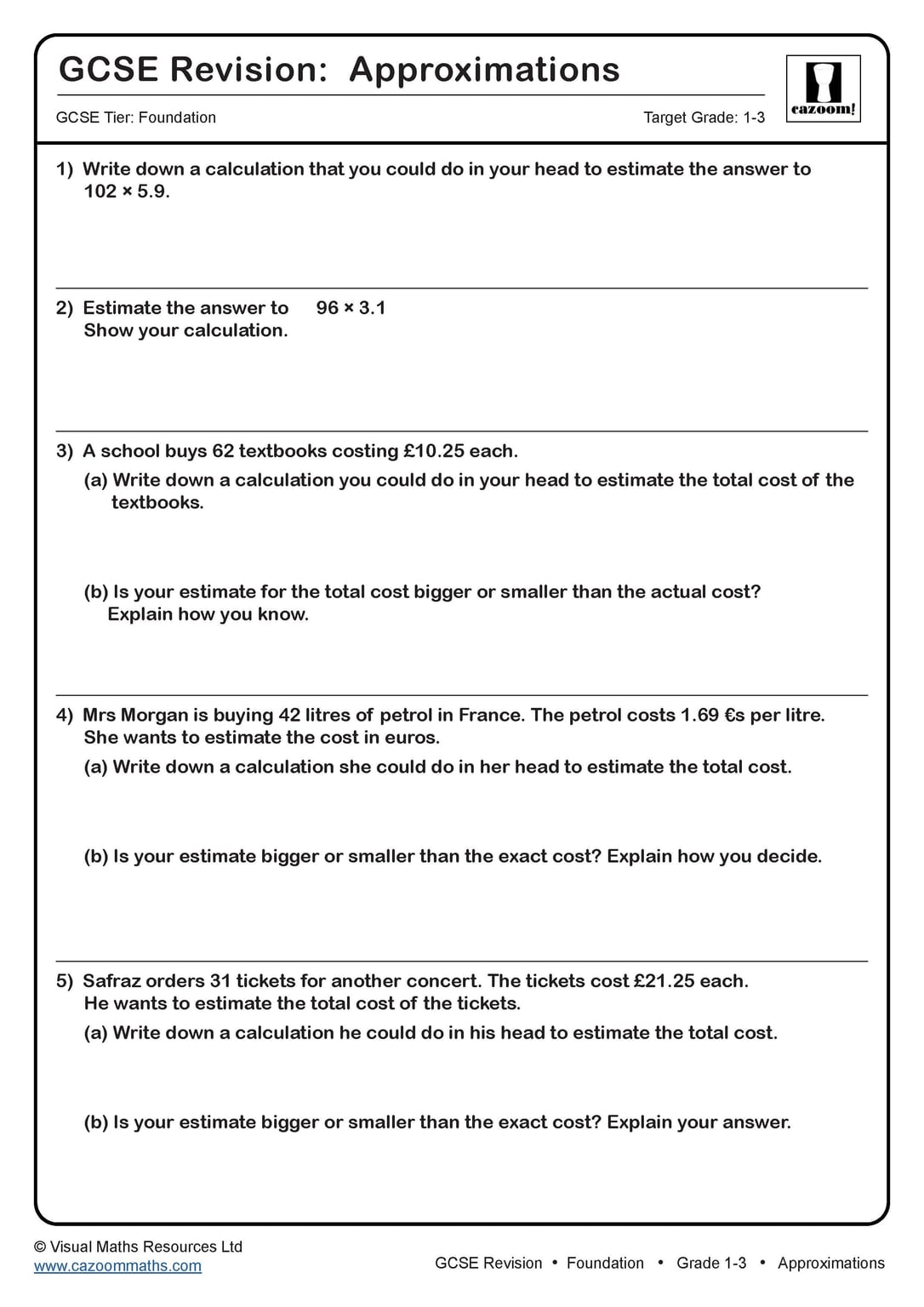 Approximations GCSE Questions | GCSE Revision Questions