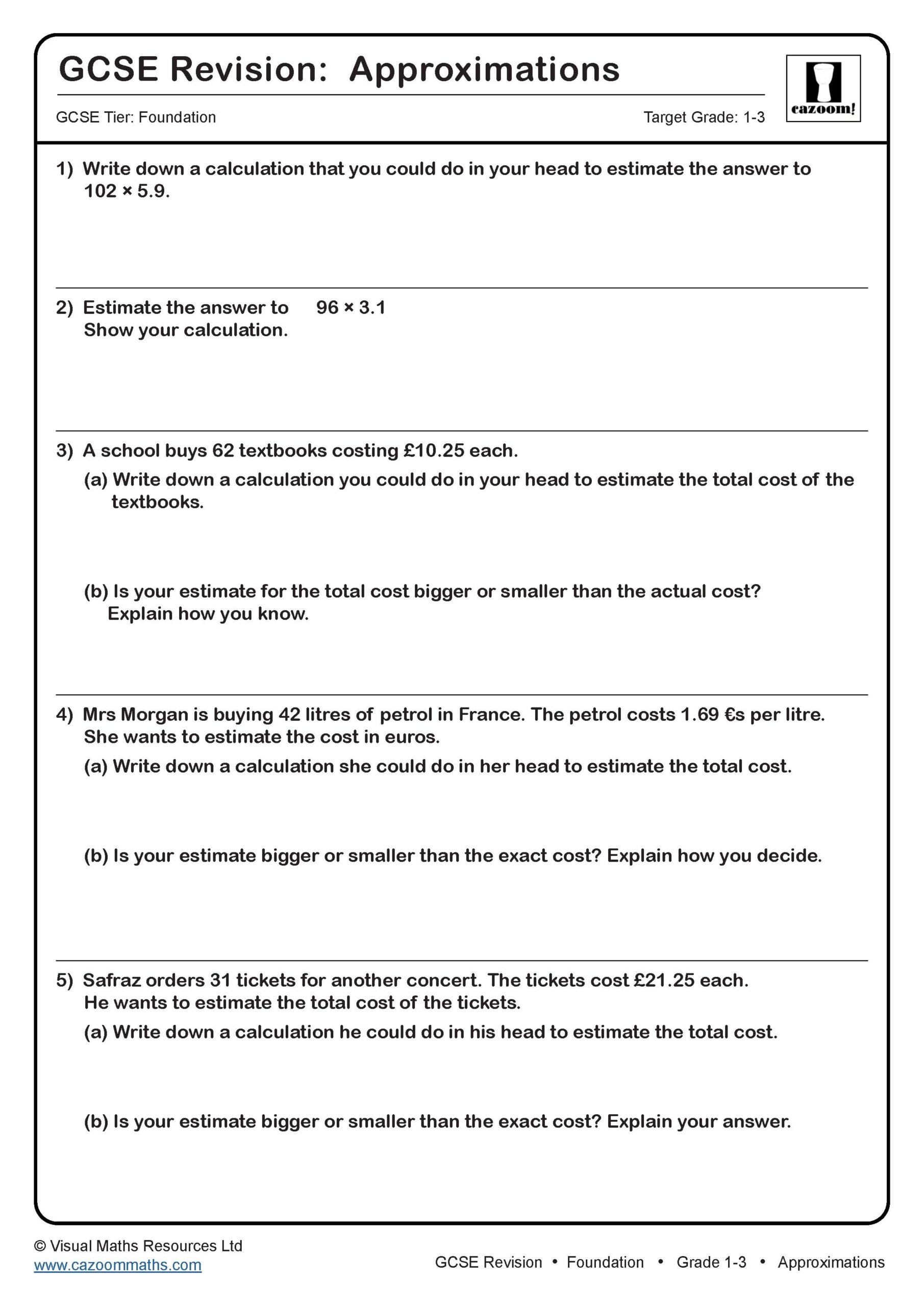 GCSE Number Worksheets | Excellent resources for GCSE Maths revision