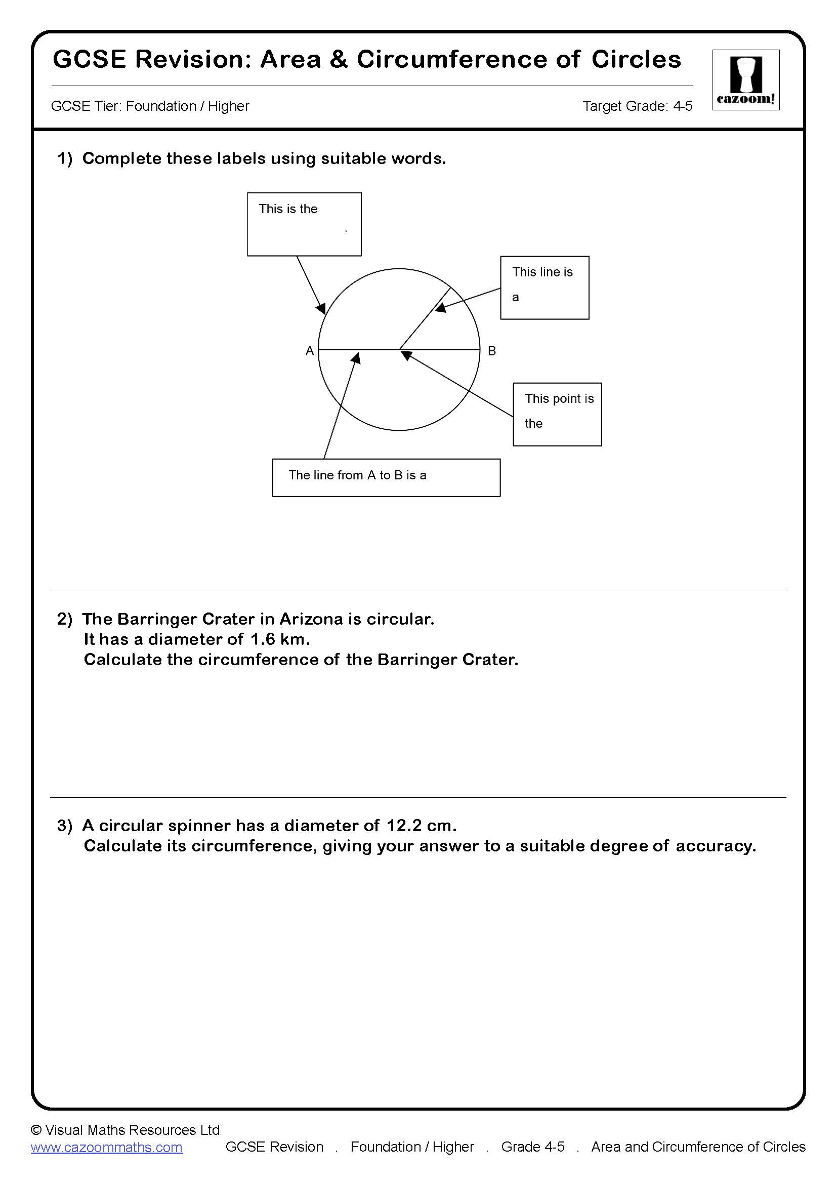Area & Circumference of Circles GCSE Questions | GCSE Revision Questions