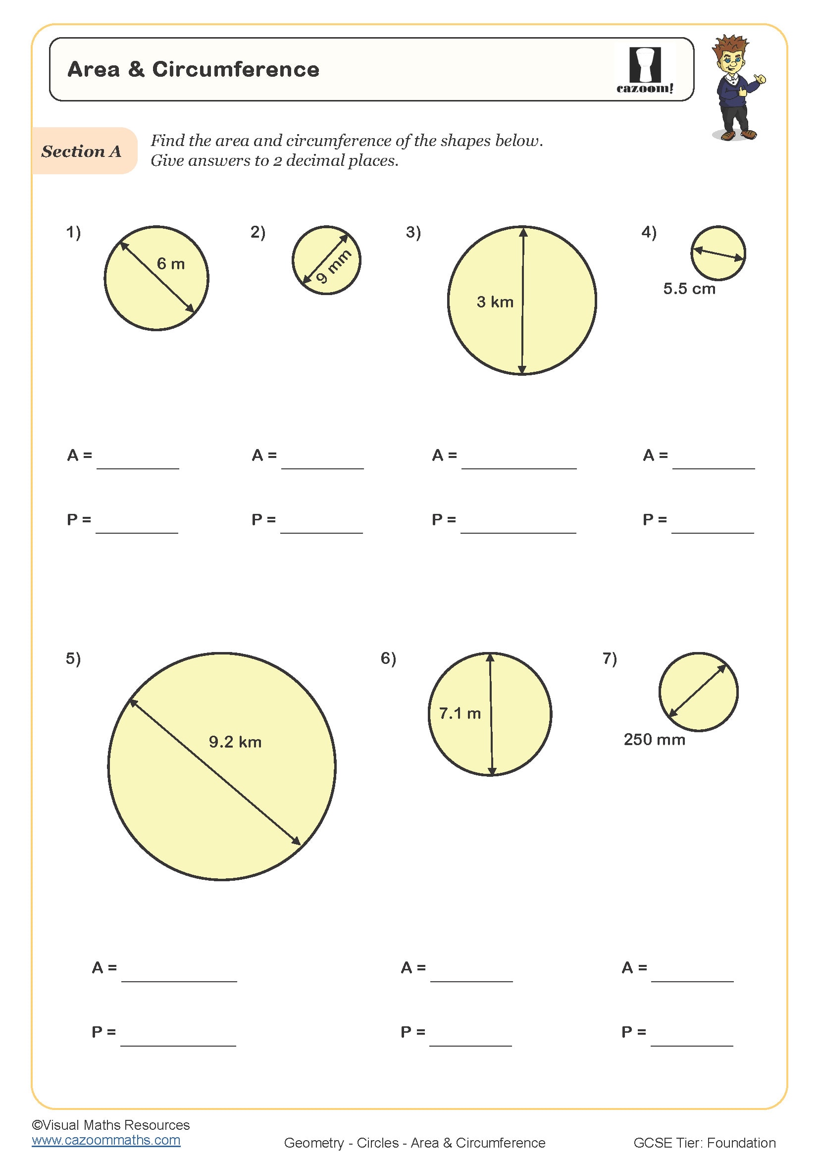 In Terms of Pi (A) Worksheet | PDF Printable Worksheets