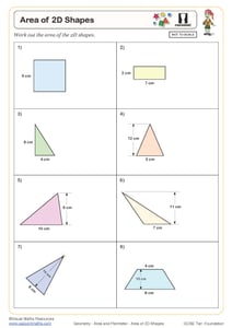 Area of Triangles (With Clues) Worksheet | Cazoom Maths Worksheets