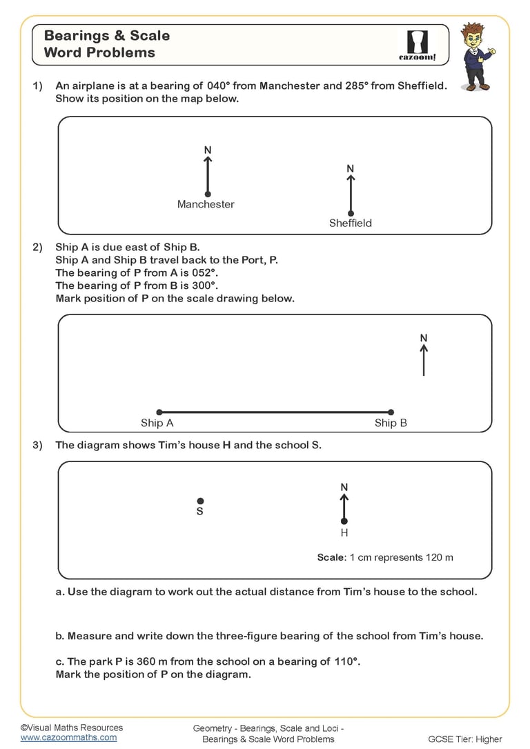 Bearings GCSE Questions | GCSE Revision Questions