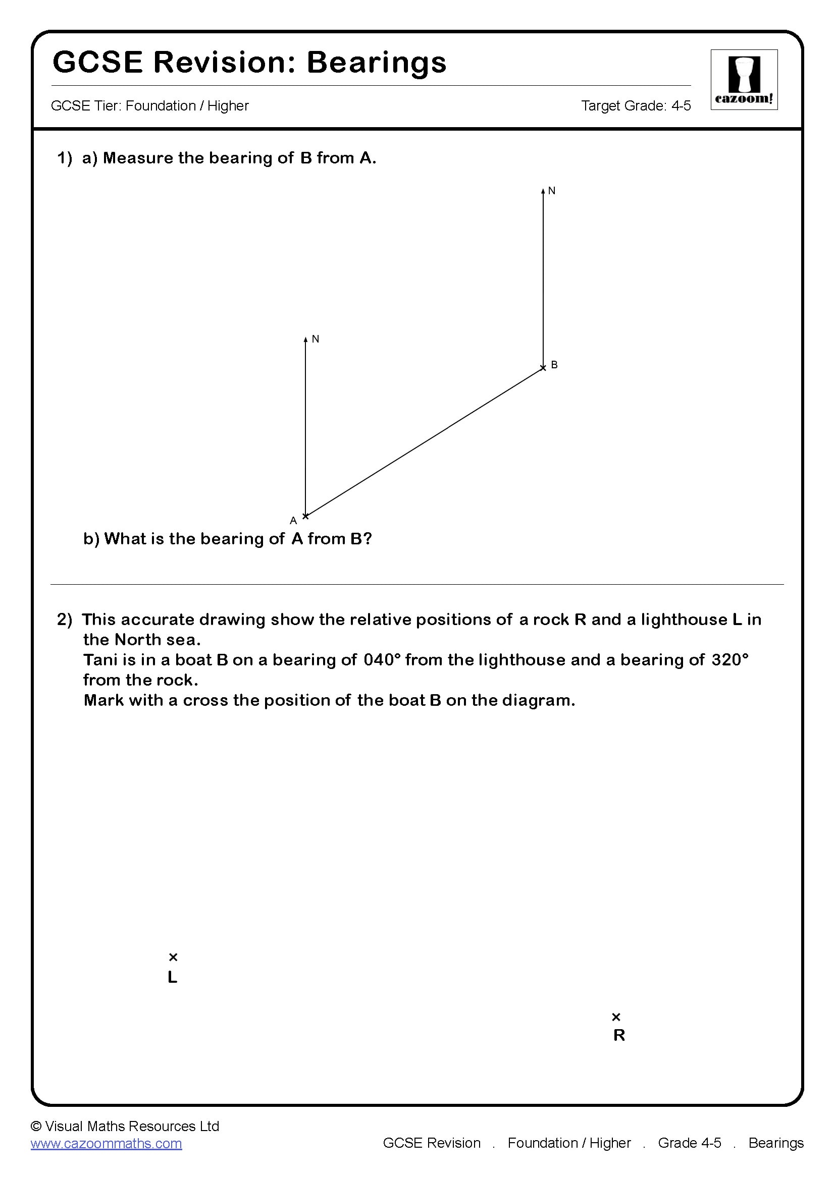 Bearings GCSE Questions | GCSE Revision Questions